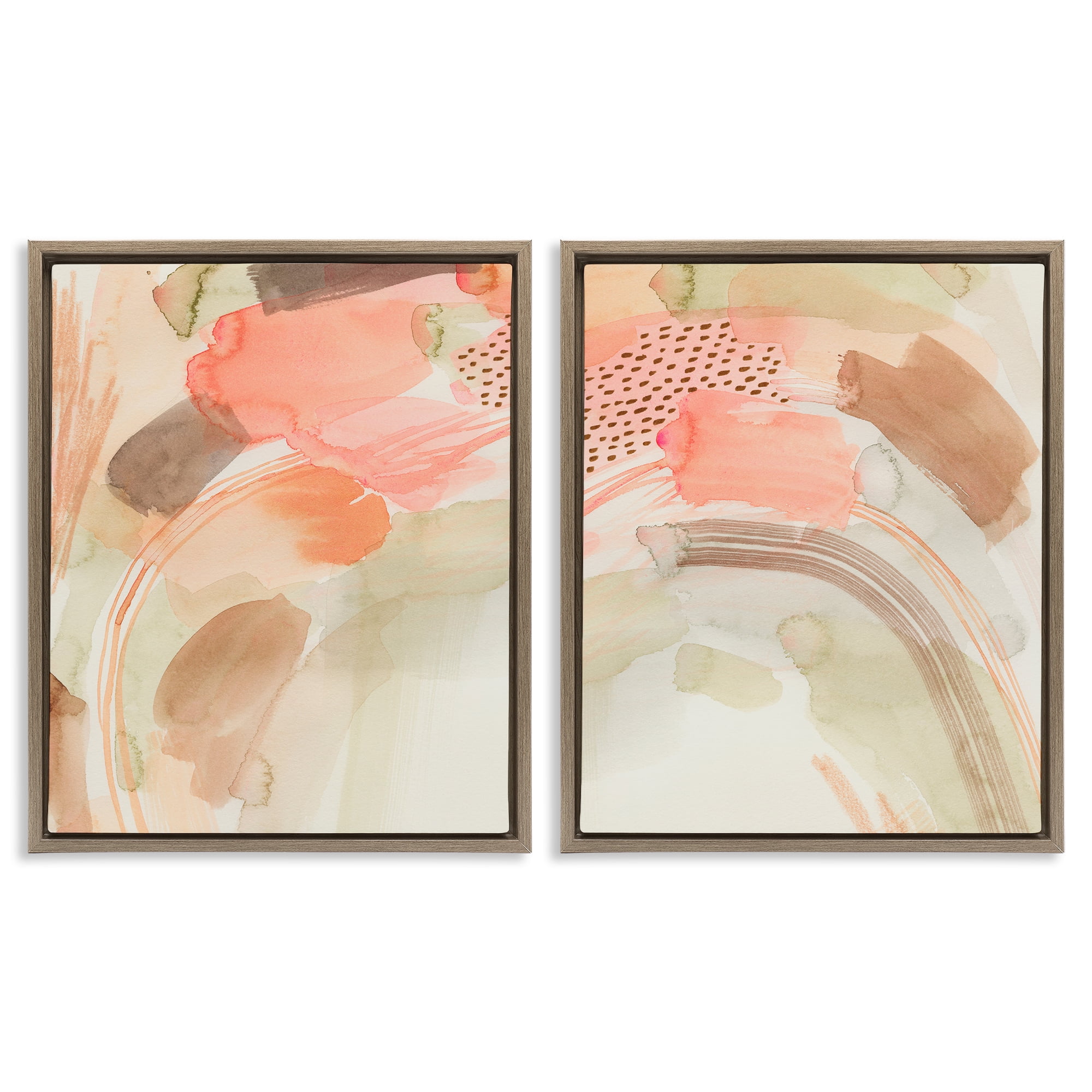 Stupell Industries Pink Peach Abstract Watercolor Abstract Painting ...