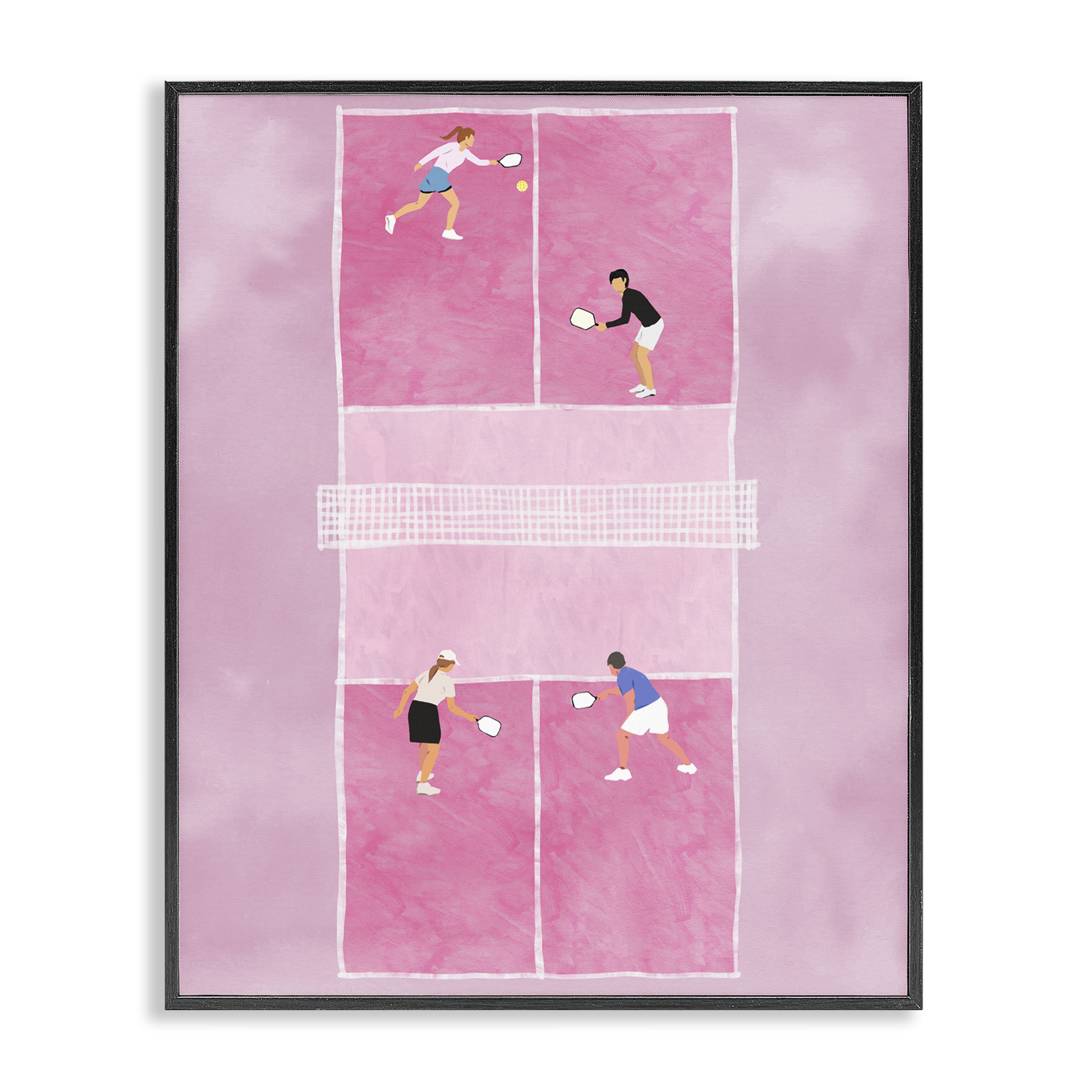 Stupell Industries Pink Pickleball Court Sports & Sports Teams Painting ...