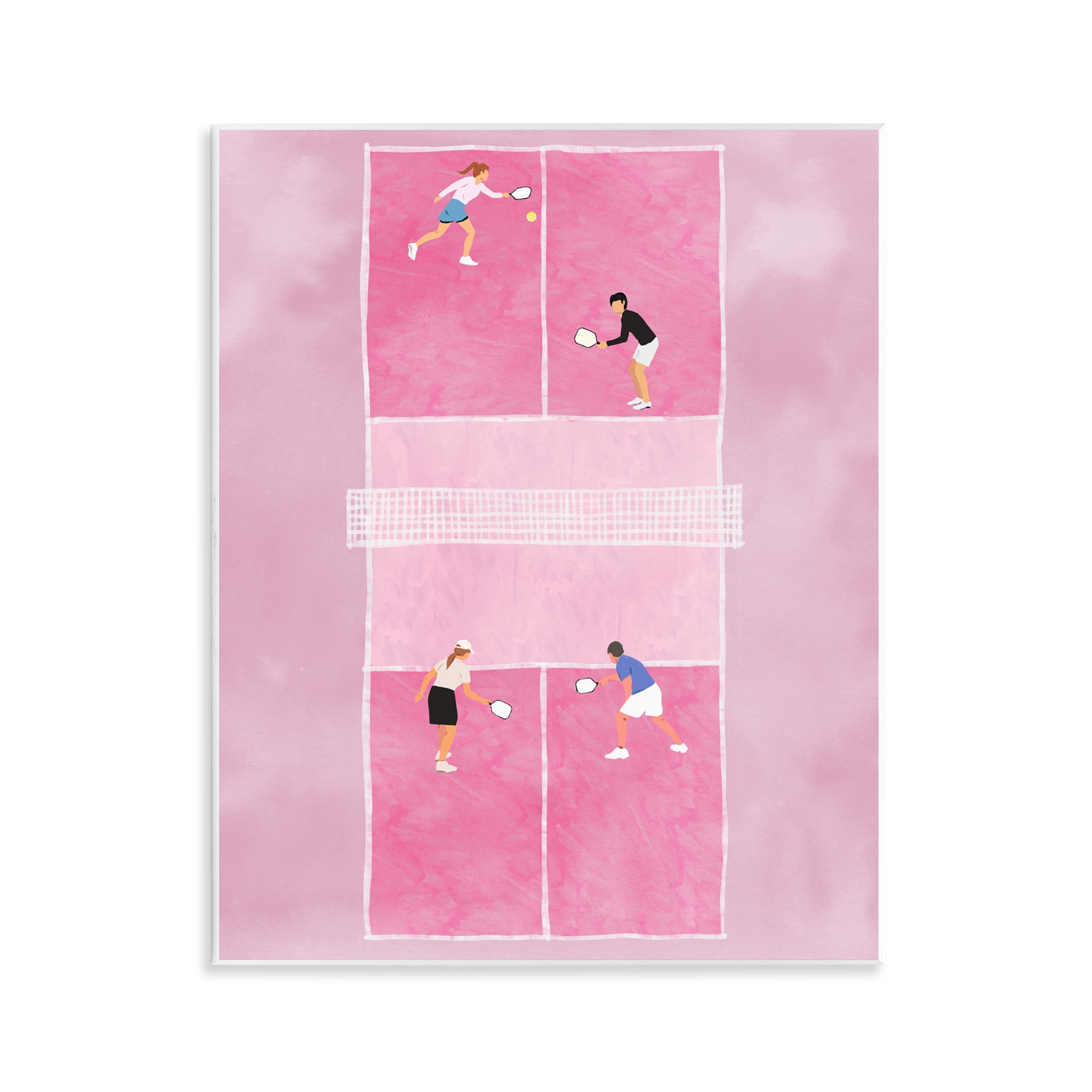 Stupell Industries Pink Pickleball Court Sports Art Print Wall Plaque ...