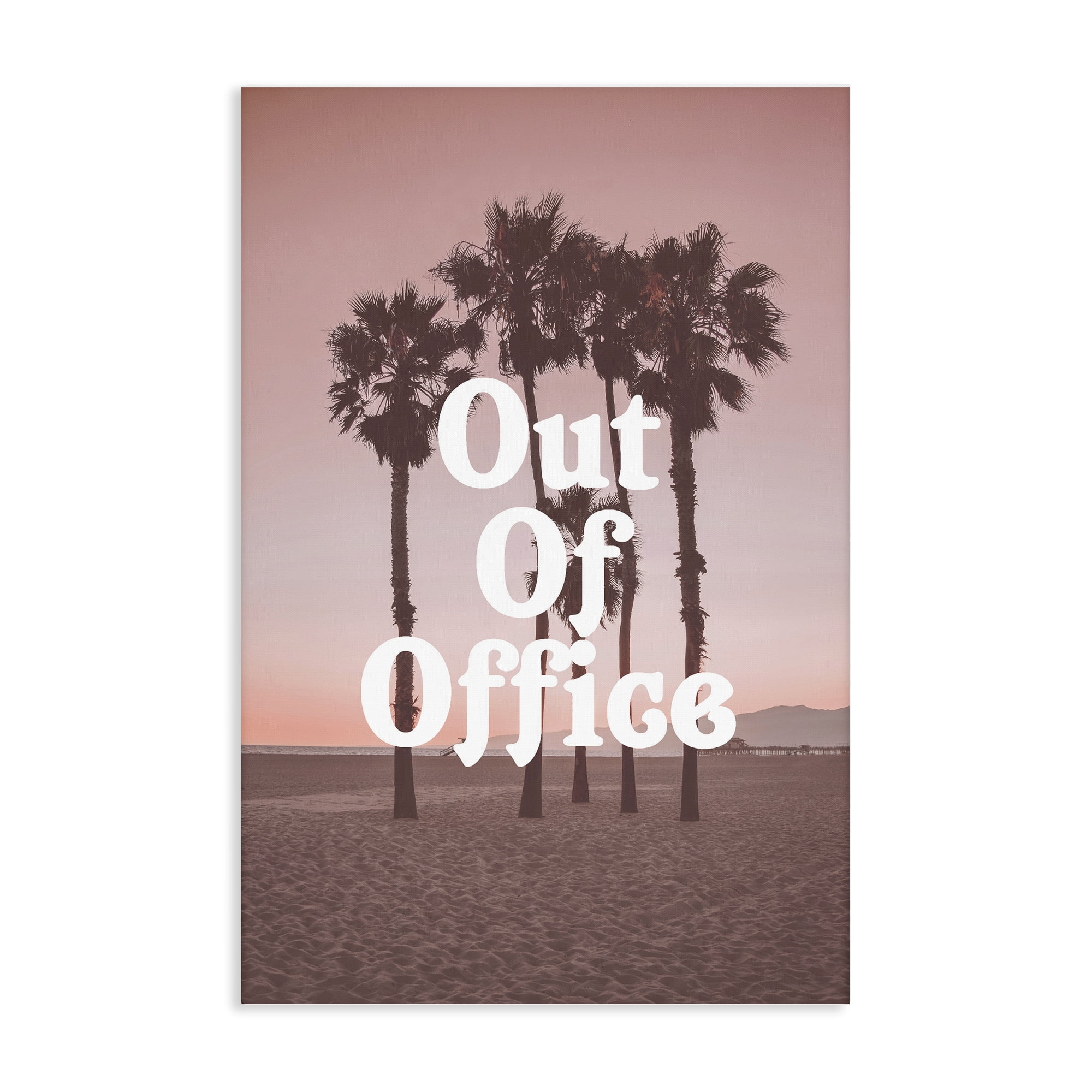 Stupell Industries Pink Tropical Out Of Office Canvas Wall Art, design ...