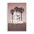 Stupell Industries Pink Tropical Out Of Office White Framed Giclee Art ...