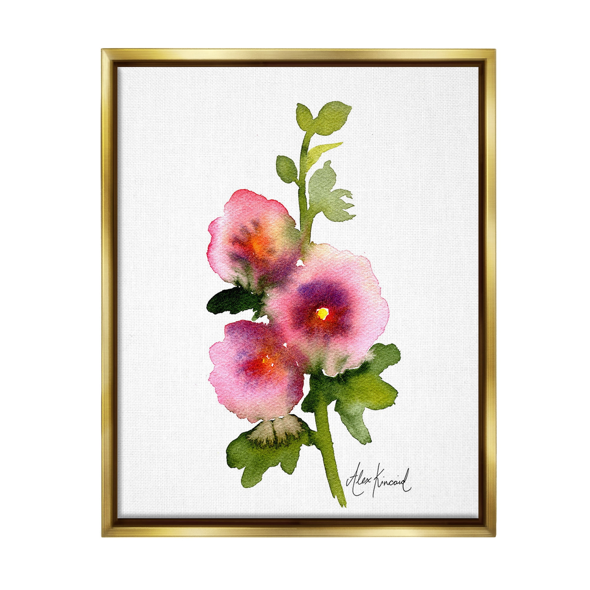 Stupell Pink Watercolor Flowers - 17x21 Framed Canvas Art - Walmart.com