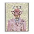 Stupell Industries Pink Zebra over Green Gray Framed Giclee Art, design ...