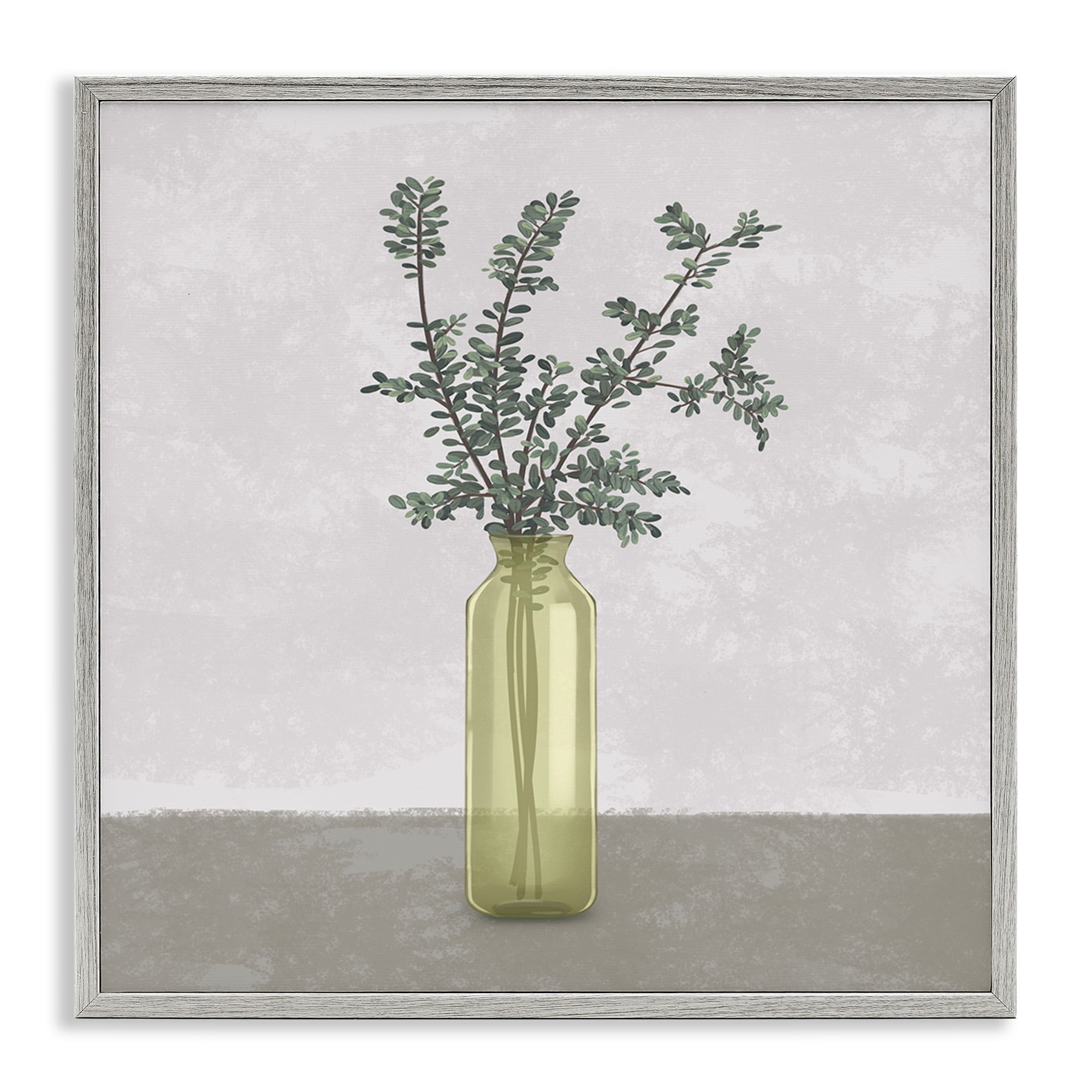 Stupell Industries Plant in Vase Neutral Grey Design Botanical & Floral ...