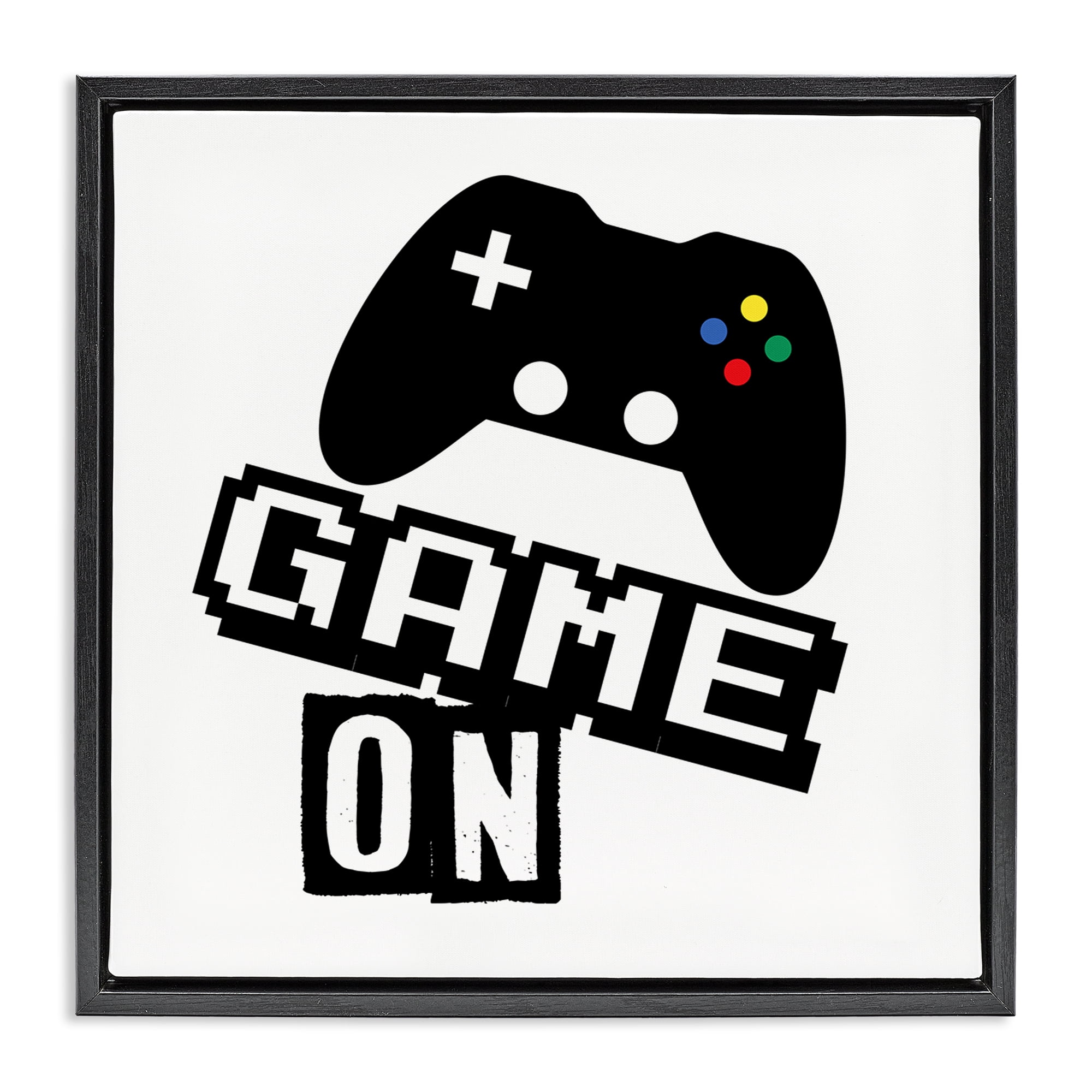 Stupell Industries Playful Game On Black Framed Floater Canvas Wall Art ...