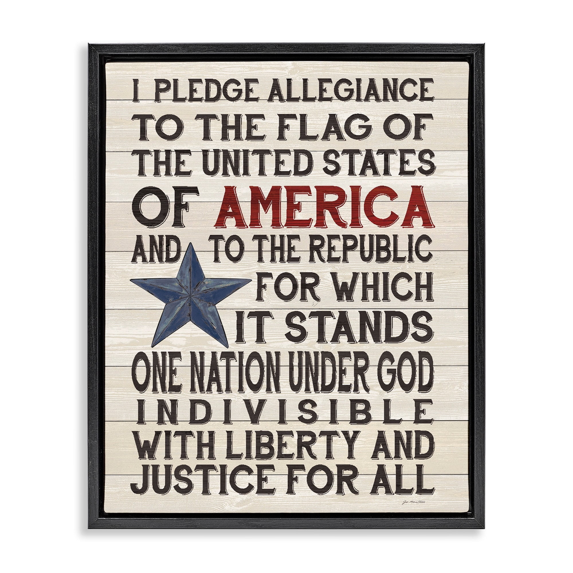 Stupell Industries Pledge of Allegiance Stars and Stripes Americana ...