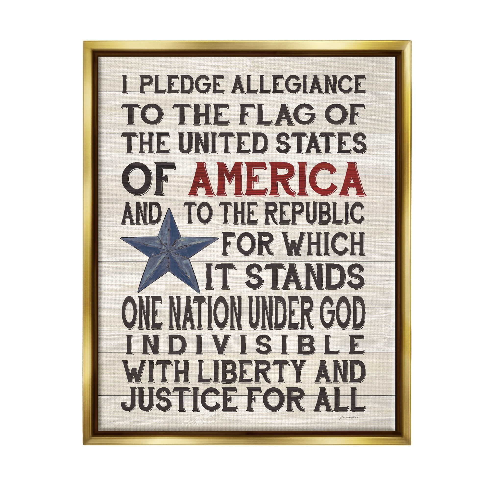 Stupell Industries Pledge of Allegiance Stars and Stripes Americana ...
