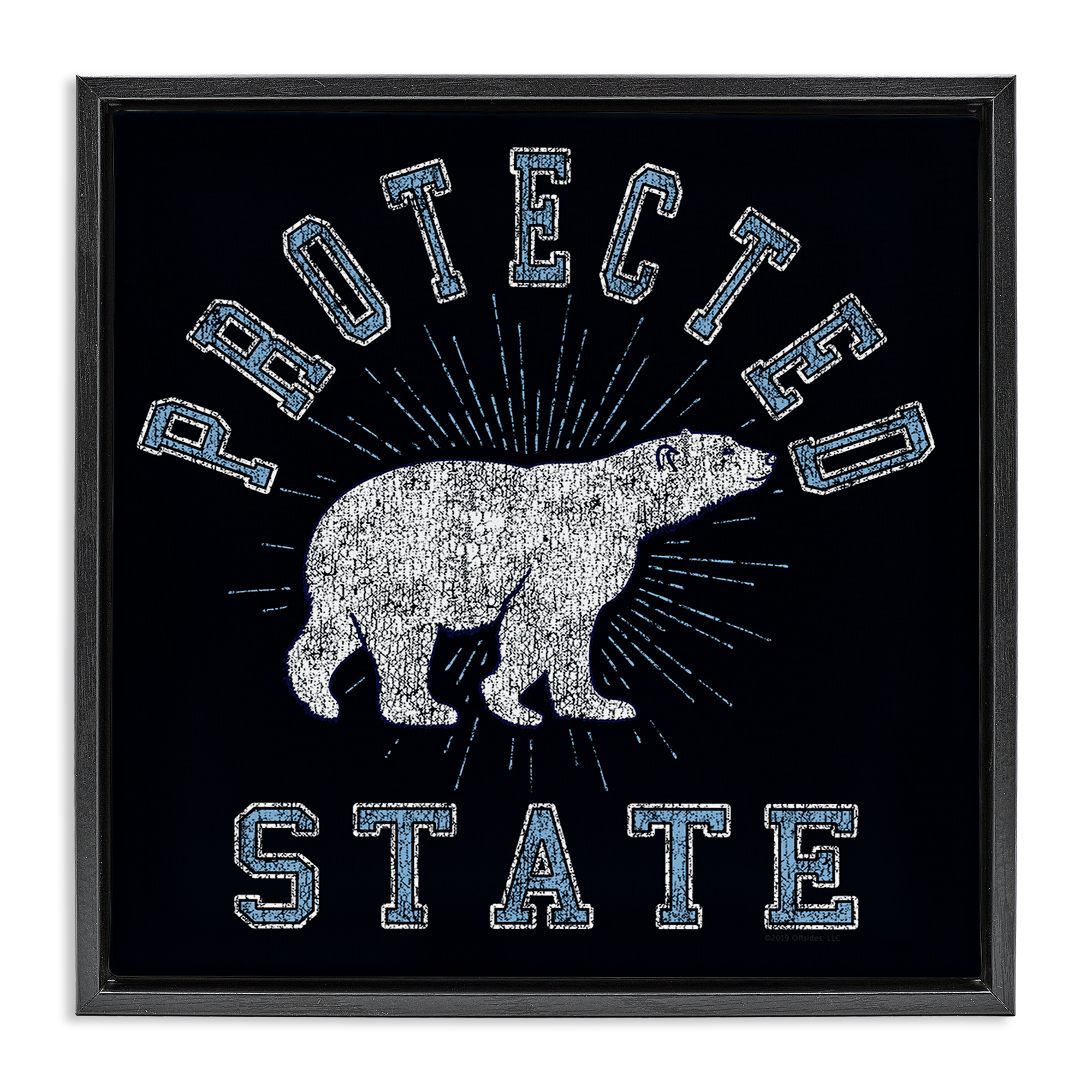 Stupell Industries Polar Bear Protected State Animals Painting Black ...