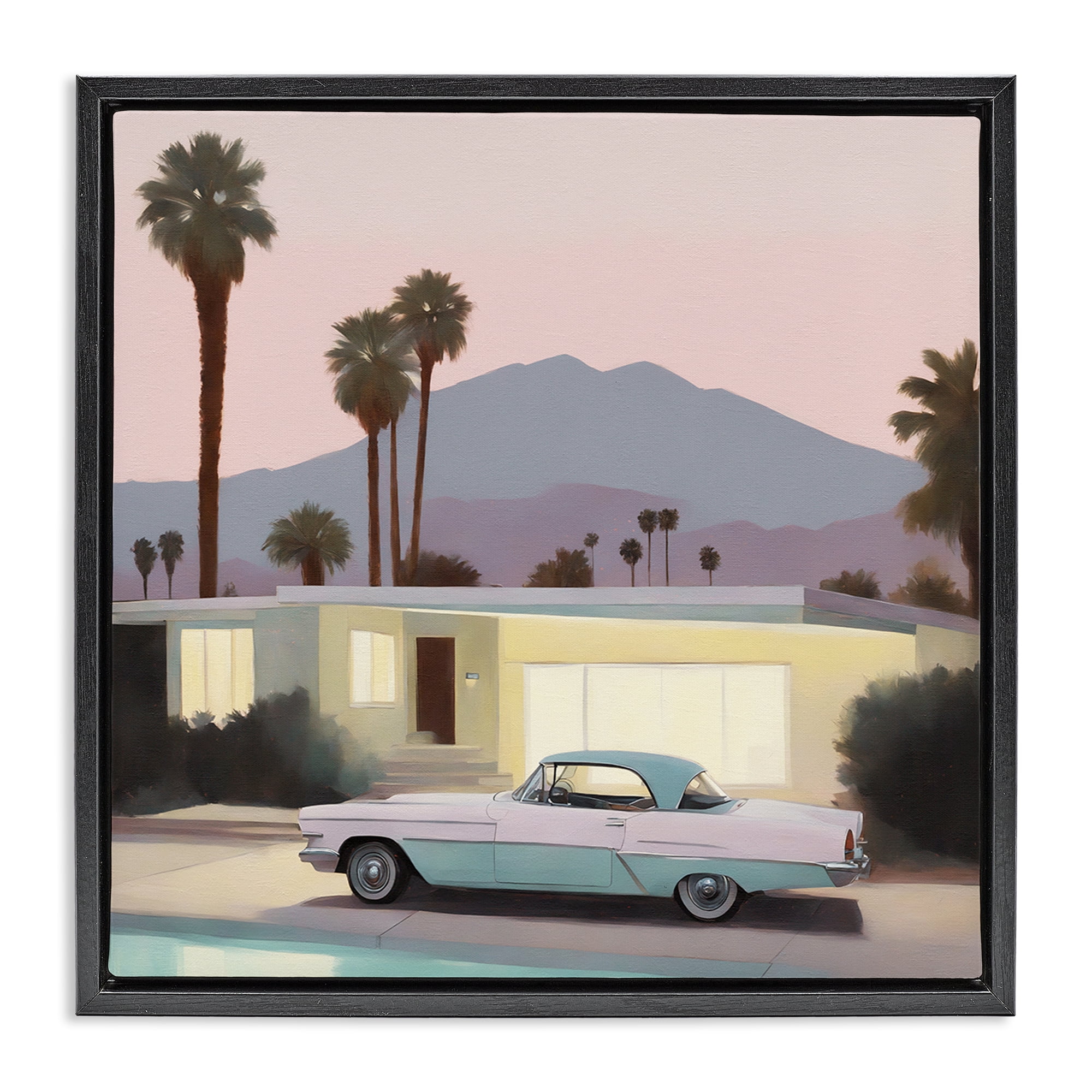 Stupell Industries Poolside Classic Car Transportation Painting Black ...