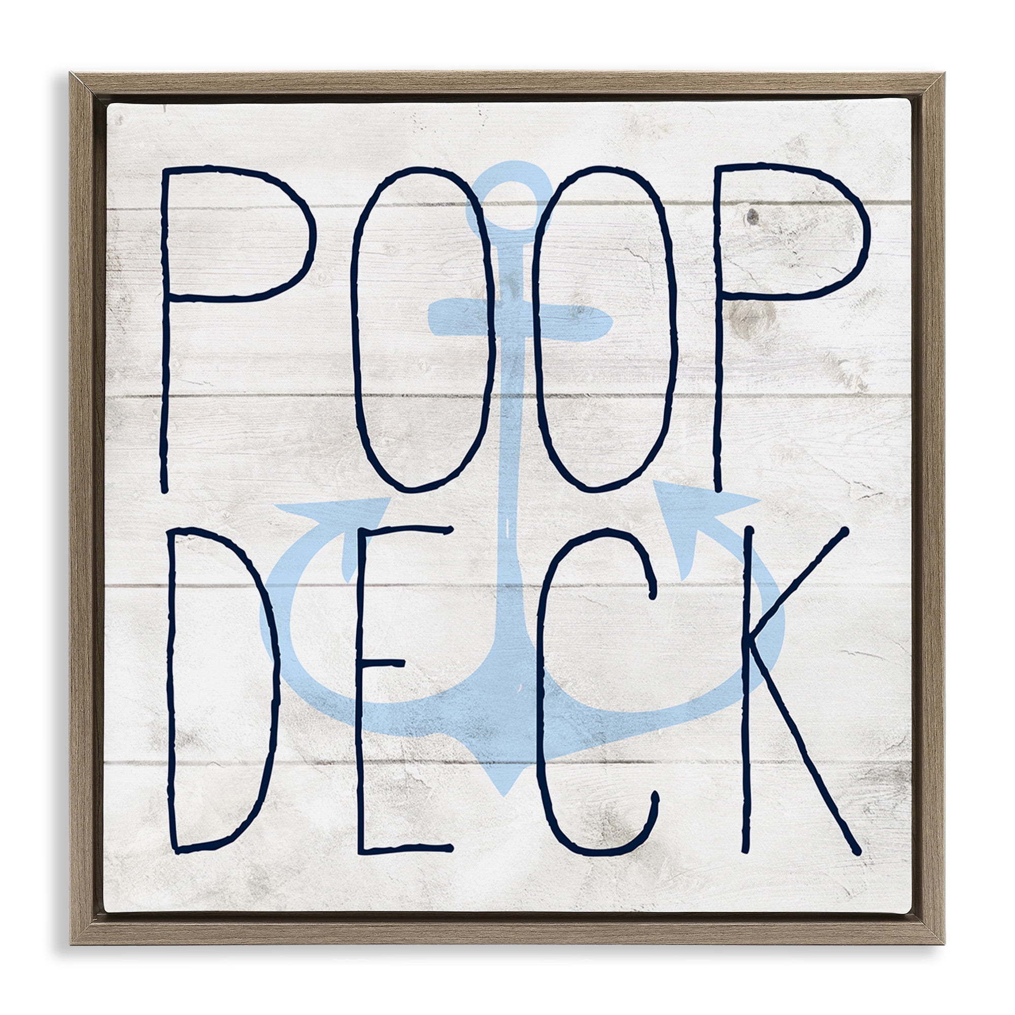 Stupell Industries Poop Deck Funny Beach House Typography Painting ...