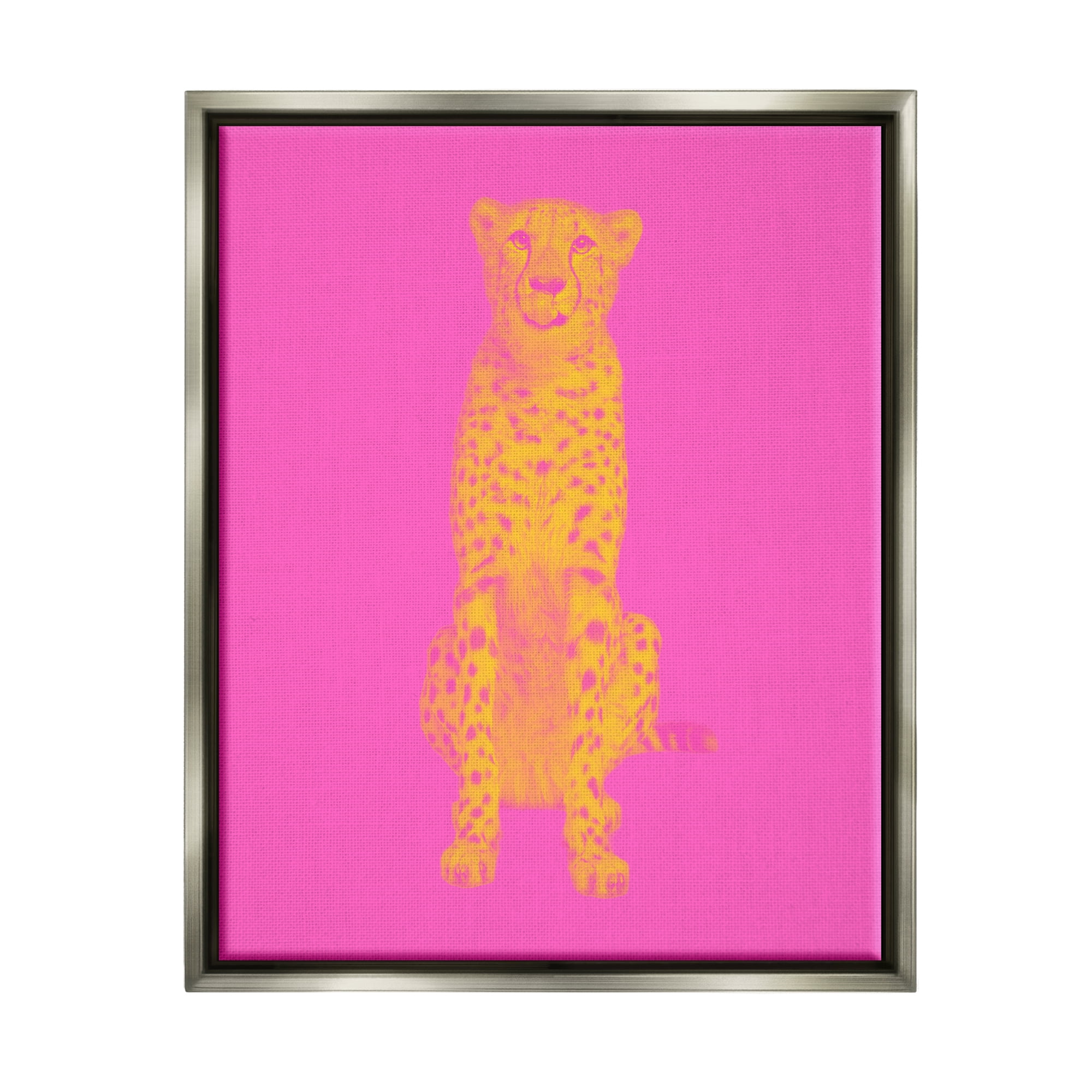 Stupell Industries Pop Pink & Yellow Leopard Animals & Insects Painting ...