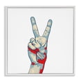 Stupell Industries Pop Style Peace Gesture White Framed Giclee Art ...