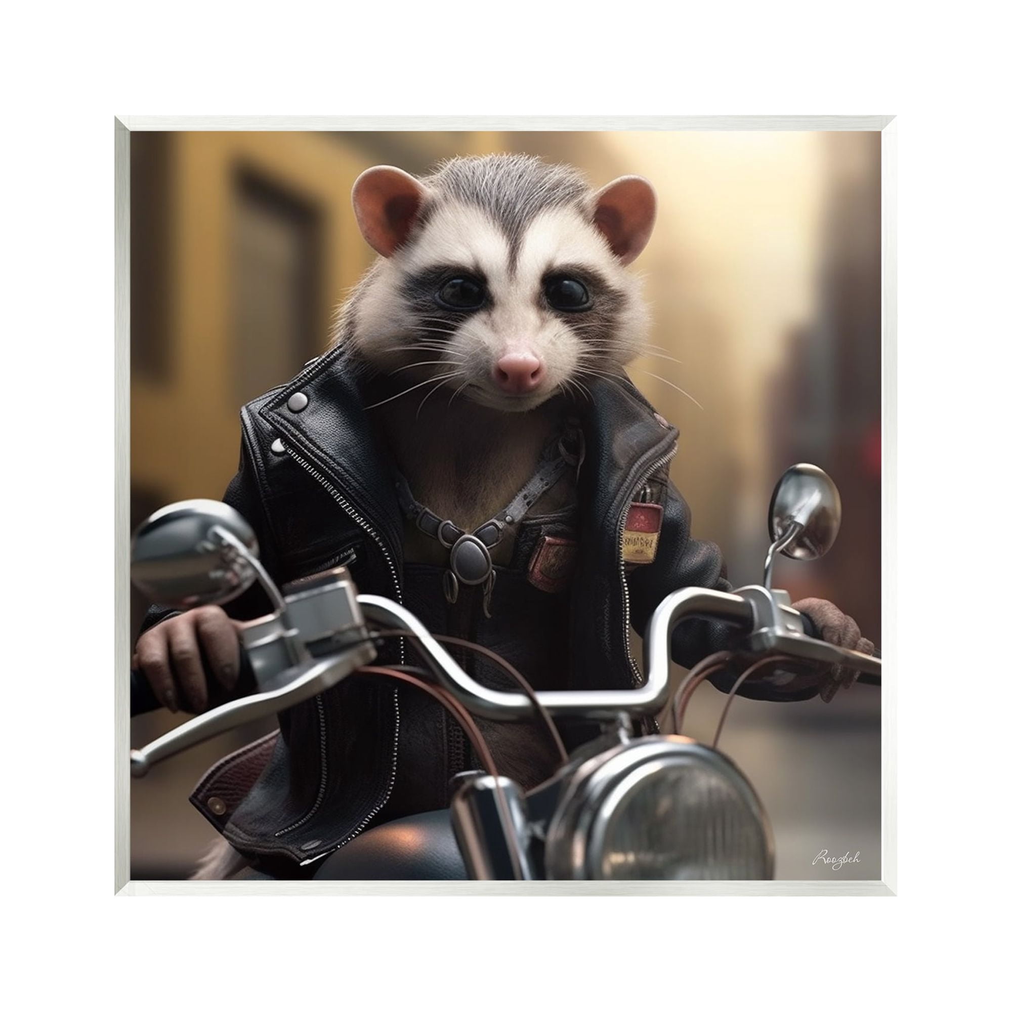 Stupell Industries Possum Motorcycle Biker Animals & Insects Painting ...