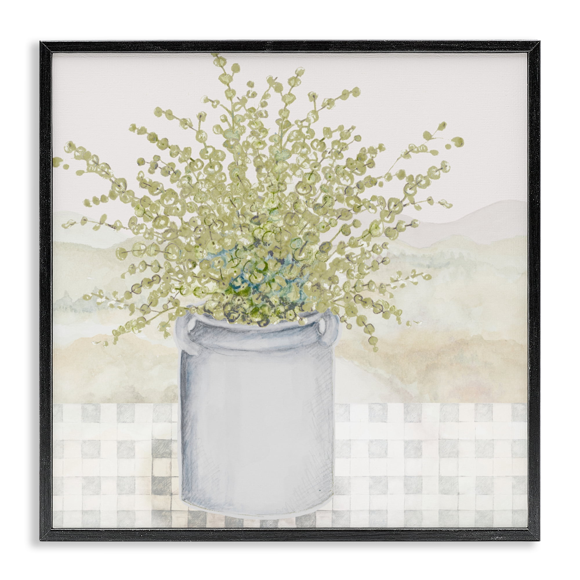 Stupell Industries Potted Farm Herbs Black Framed Giclee Art, design by ...