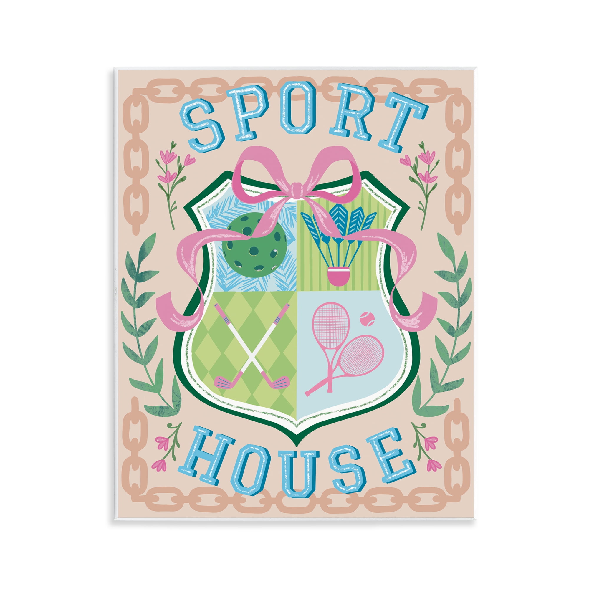 Stupell Industries Preppy Coast Emblem Sports Painting Unframed Art ...