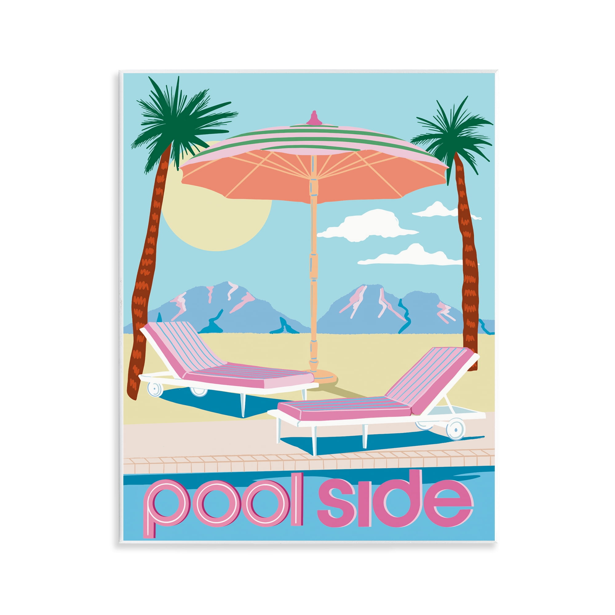 Stupell Industries Preppy Coastal Poolside Nautical & Beach Painting ...