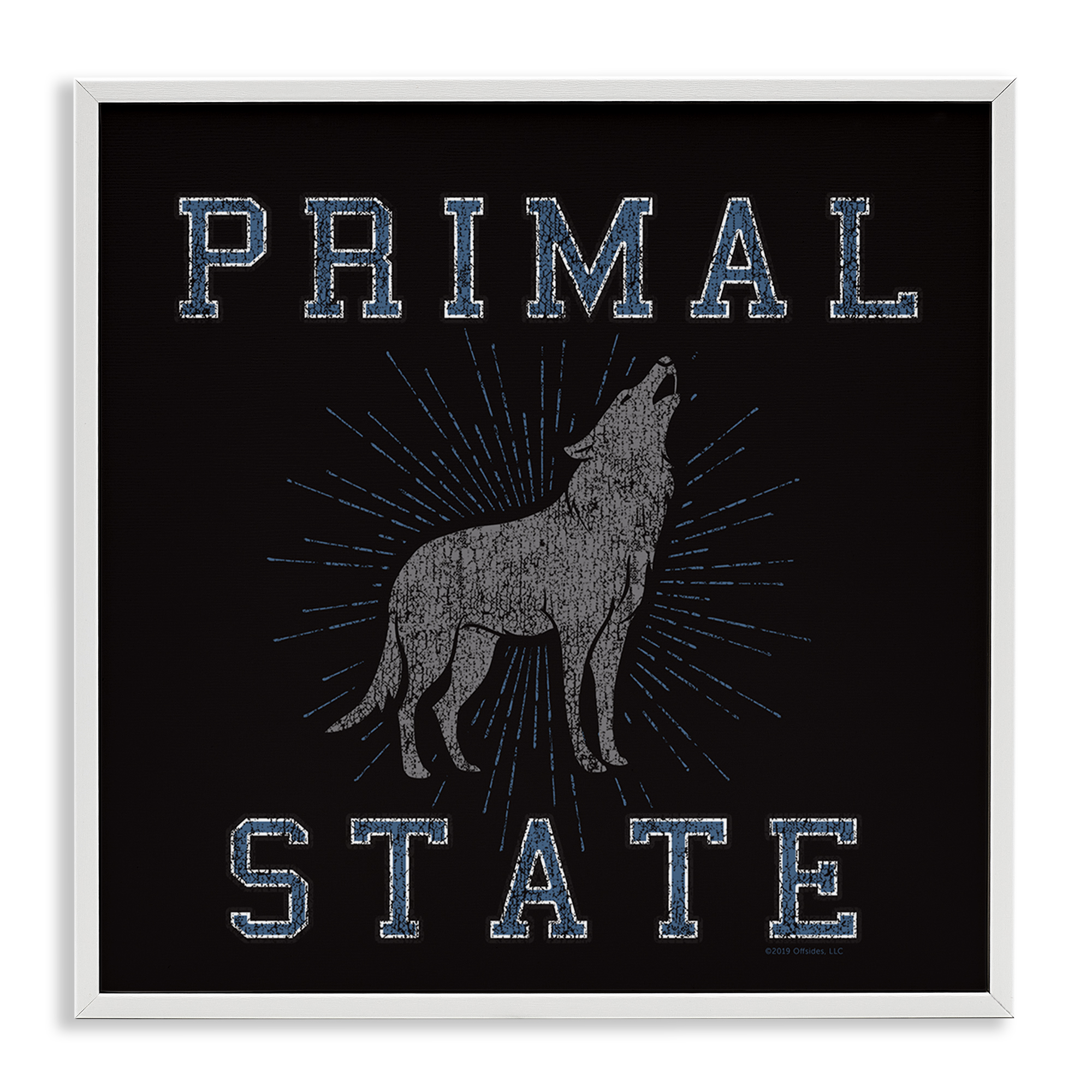Stupell Industries Primal Wolf State Animals Painting White Framed Art ...