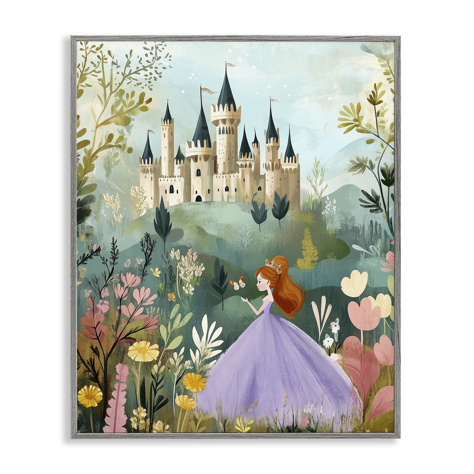 Stupell Industries Princess Day Out Gray Framed Giclee Art, design by ...