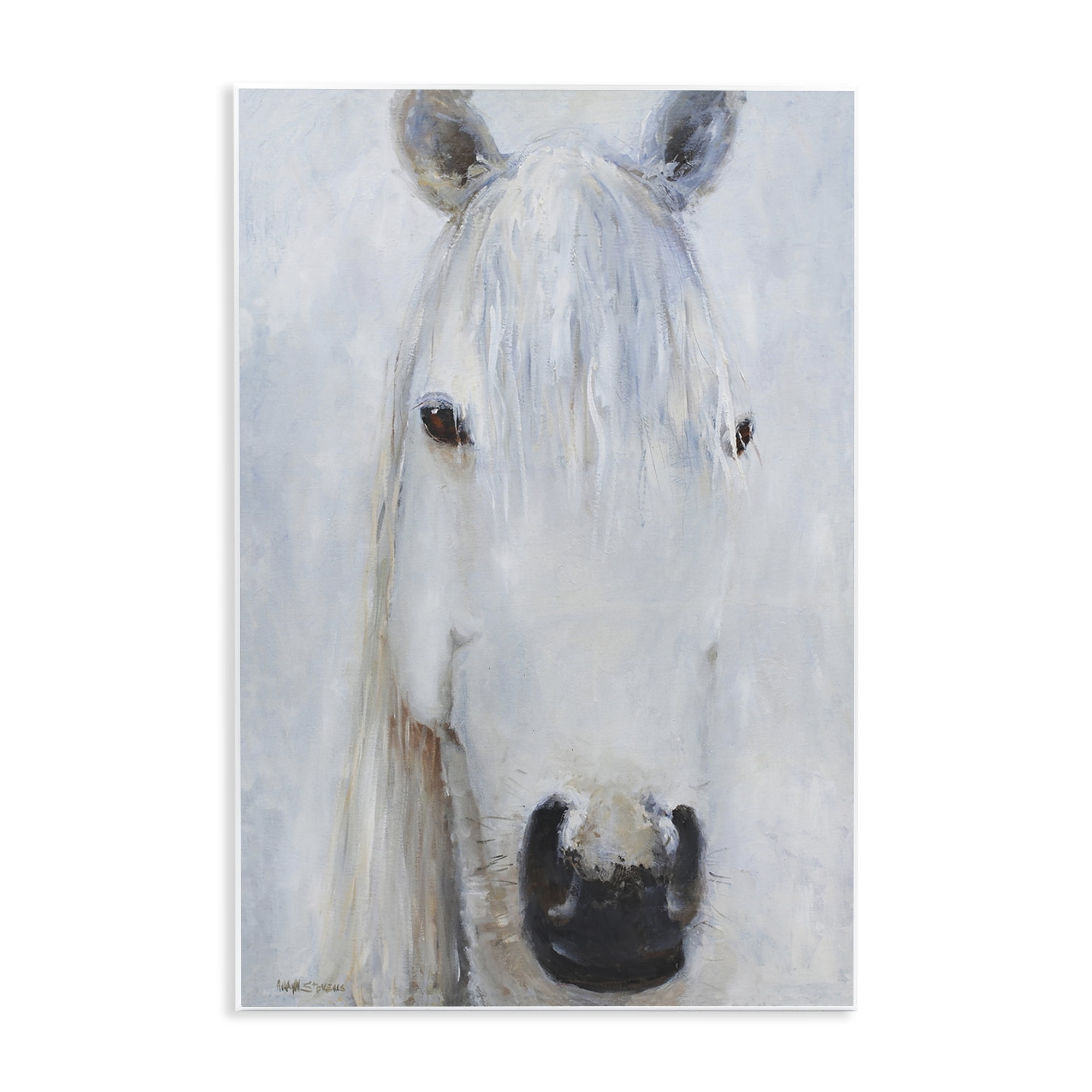 Stupell Industries Pure White Horse Portrait Wall Plaque Art, design by ...