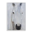Stupell Industries Pure White Horse Portrait White Framed Giclee Art ...