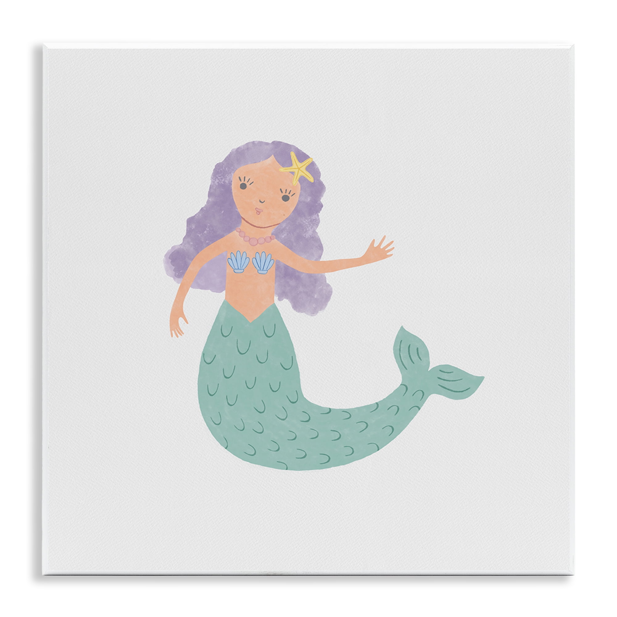 Stupell Industries Purple Hair Mermaid Fantasy & Sci-Fi Painting ...