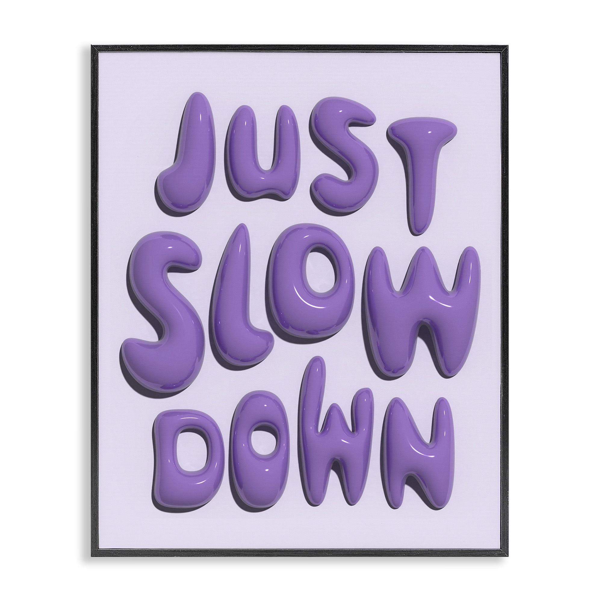 Stupell Industries Purple Just Slow Down Text & Numbers Painting Black ...