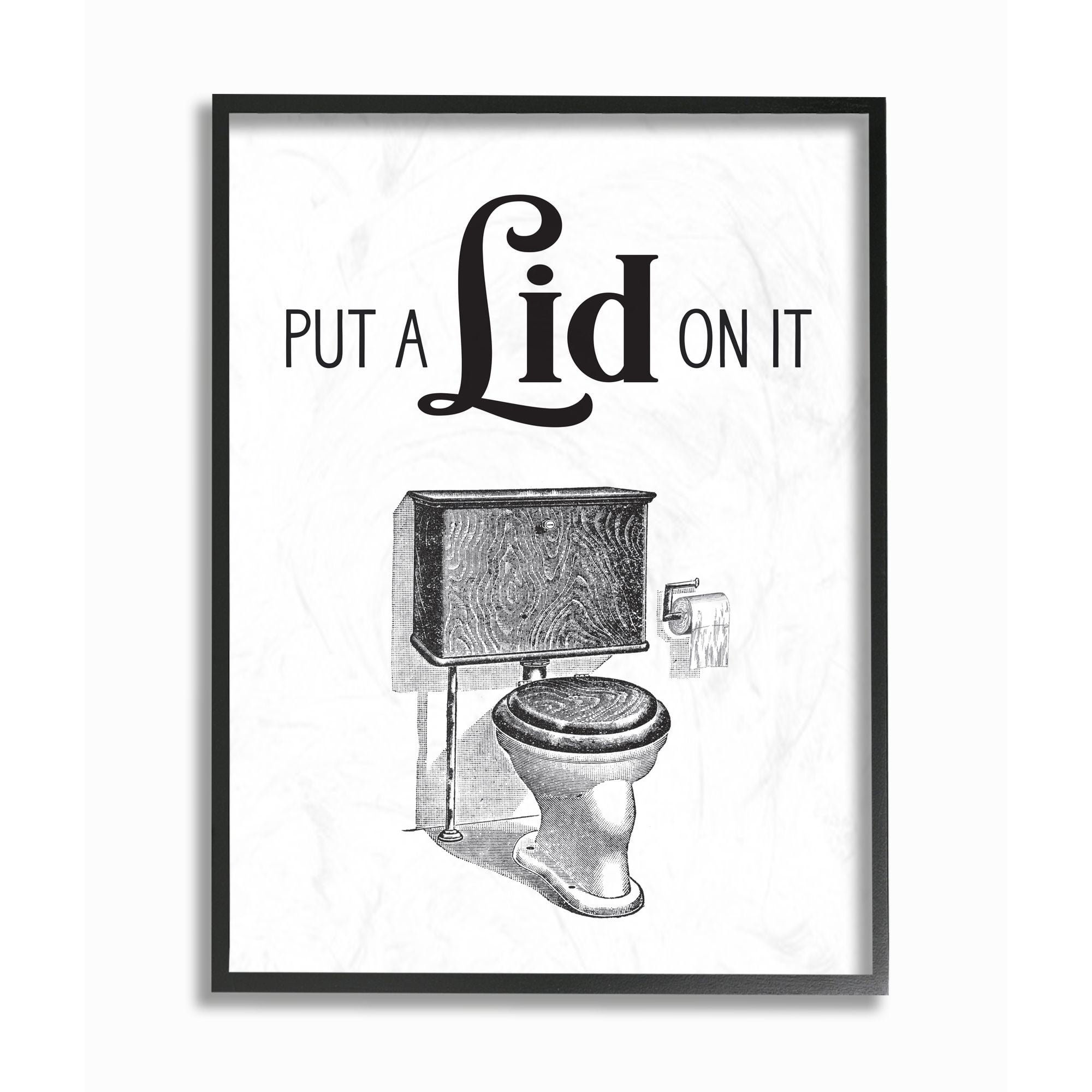 Stupell Industries Put A Lid On It Toilet Bathroom Word Design Framed ...