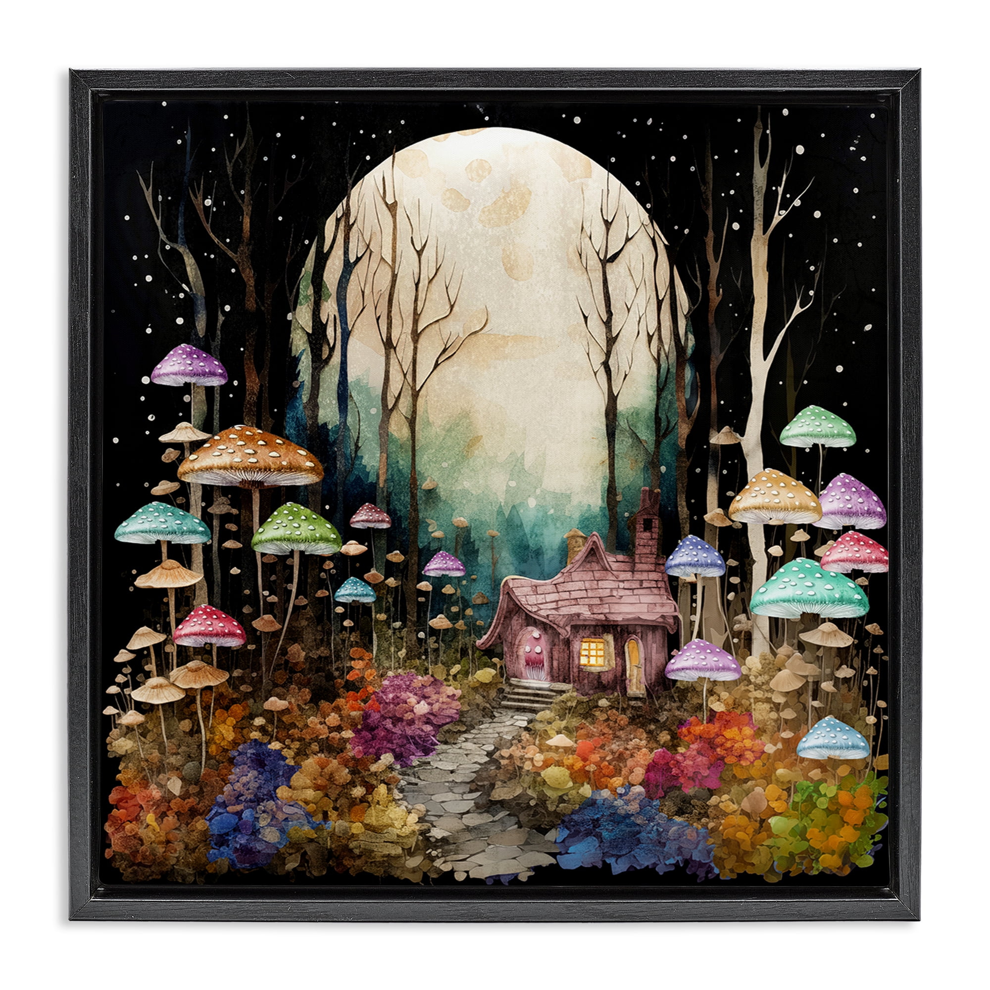 Stupell Industries Quirky Mushroom Forest Landscape & Nature Painting ...