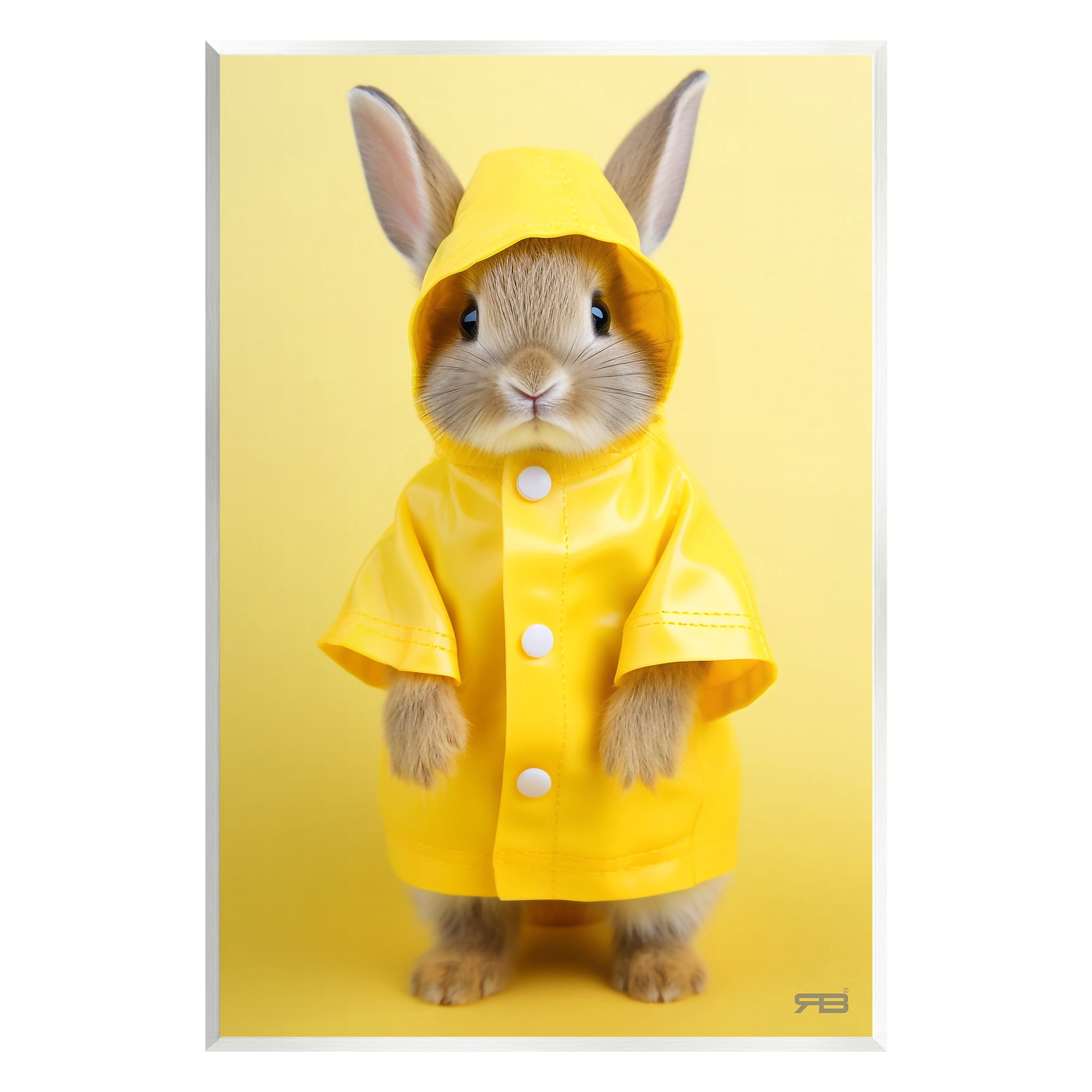 Stupell Industries Rabbit in Rain Coat Animals & Insects Painting ...