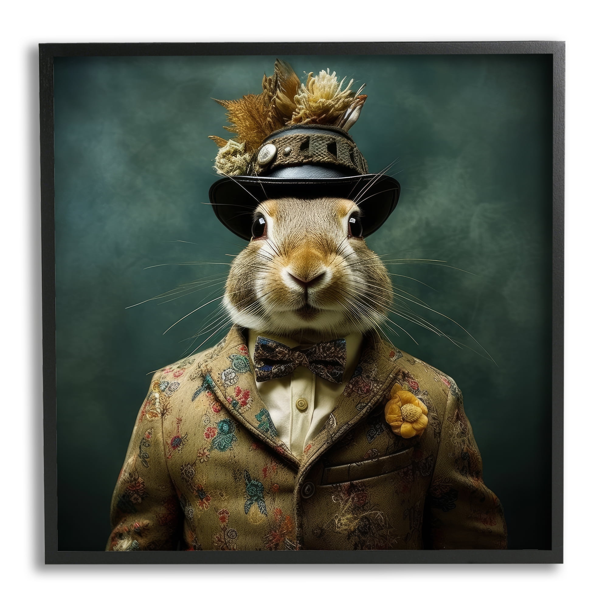 Free Shipping! Stupell Industries Rabbit in Suit Black Framed Wall Art ...