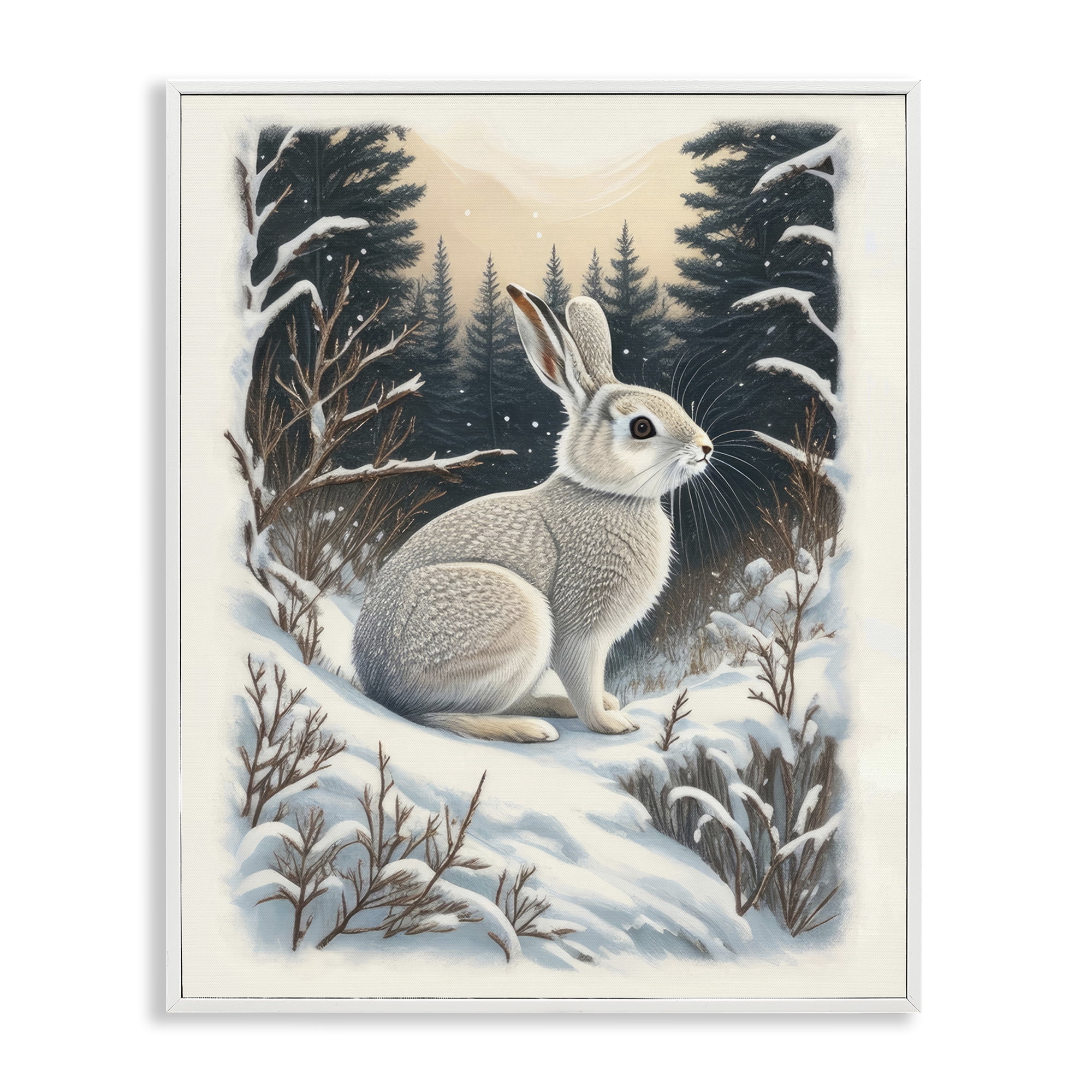 Stupell Industries Rabbit in Winter Forest Animals & Insects Painting ...