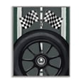 Stupell Industries Racetrack Flags & Tire Gray Framed Giclee Art ...