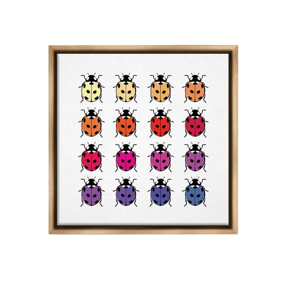 Stupell Industries Rainbow Ladybugs Pattern Animals & Insects Painting ...