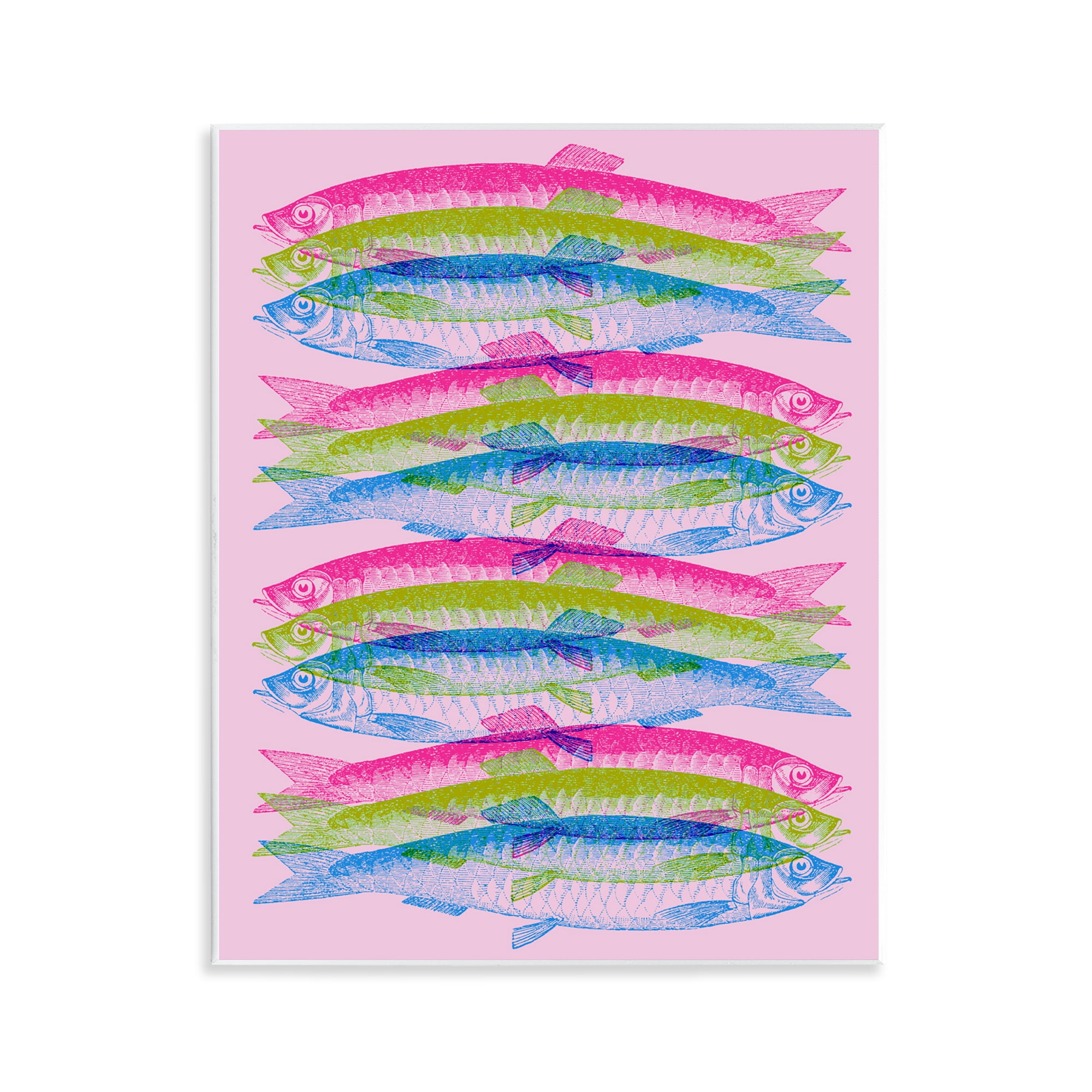 Stupell Industries Rainbow Layered Fish Animals & Insects Painting ...