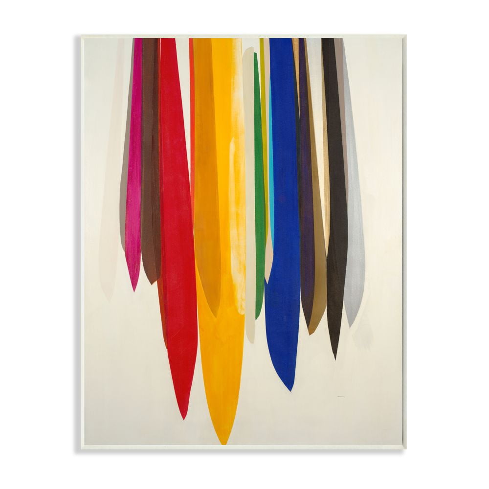 Stupell Industries Rainbow Ribbons Abstract Shape Design Wall Plaque by ...