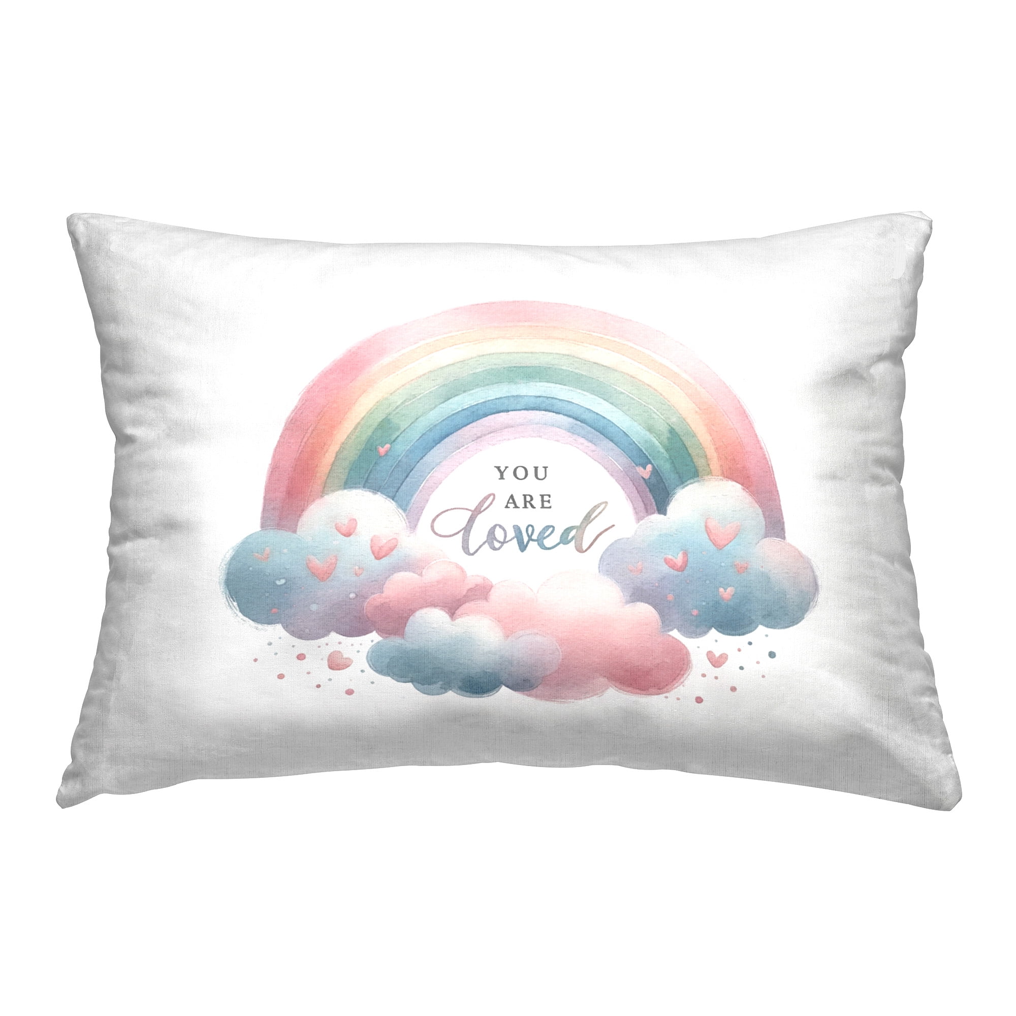 Stupell Industries Rainbow with Soft Hearts Decorative Printed Throw ...