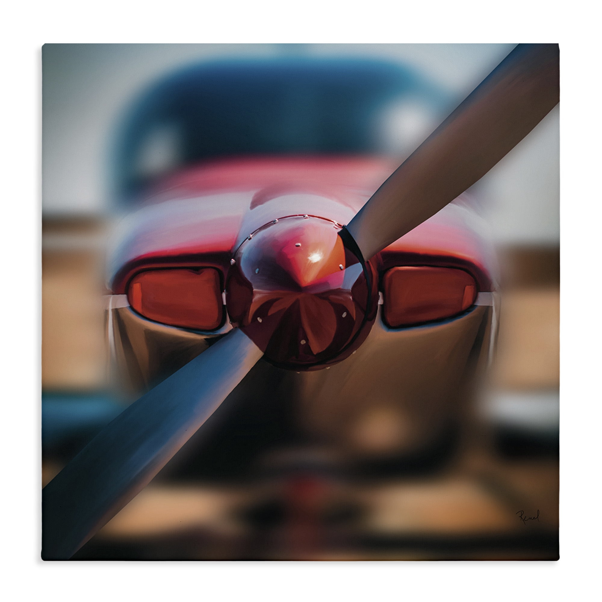 Stupell Industries Red Aircraft Propeller Canvas Wall Art, design by ...