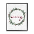Stupell Industries Red Merry Text Festive Country Holiday Wreath ...