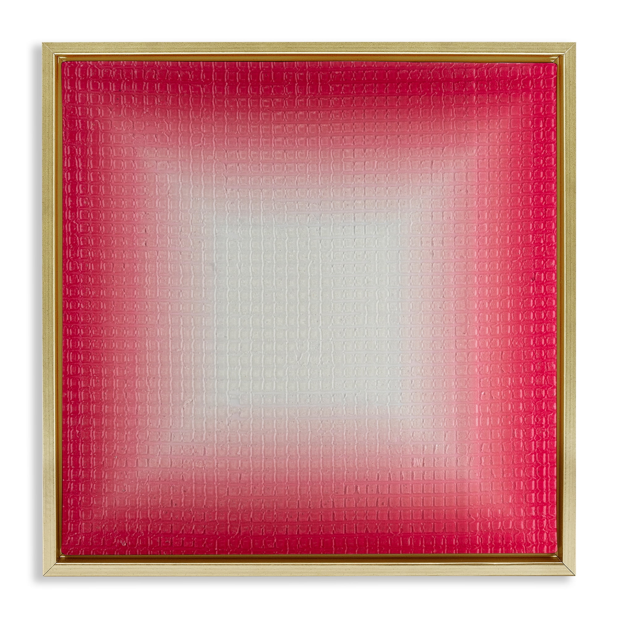 Stupell Industries Red Ombre Fade Abstract Painting Gold Floater Framed ...