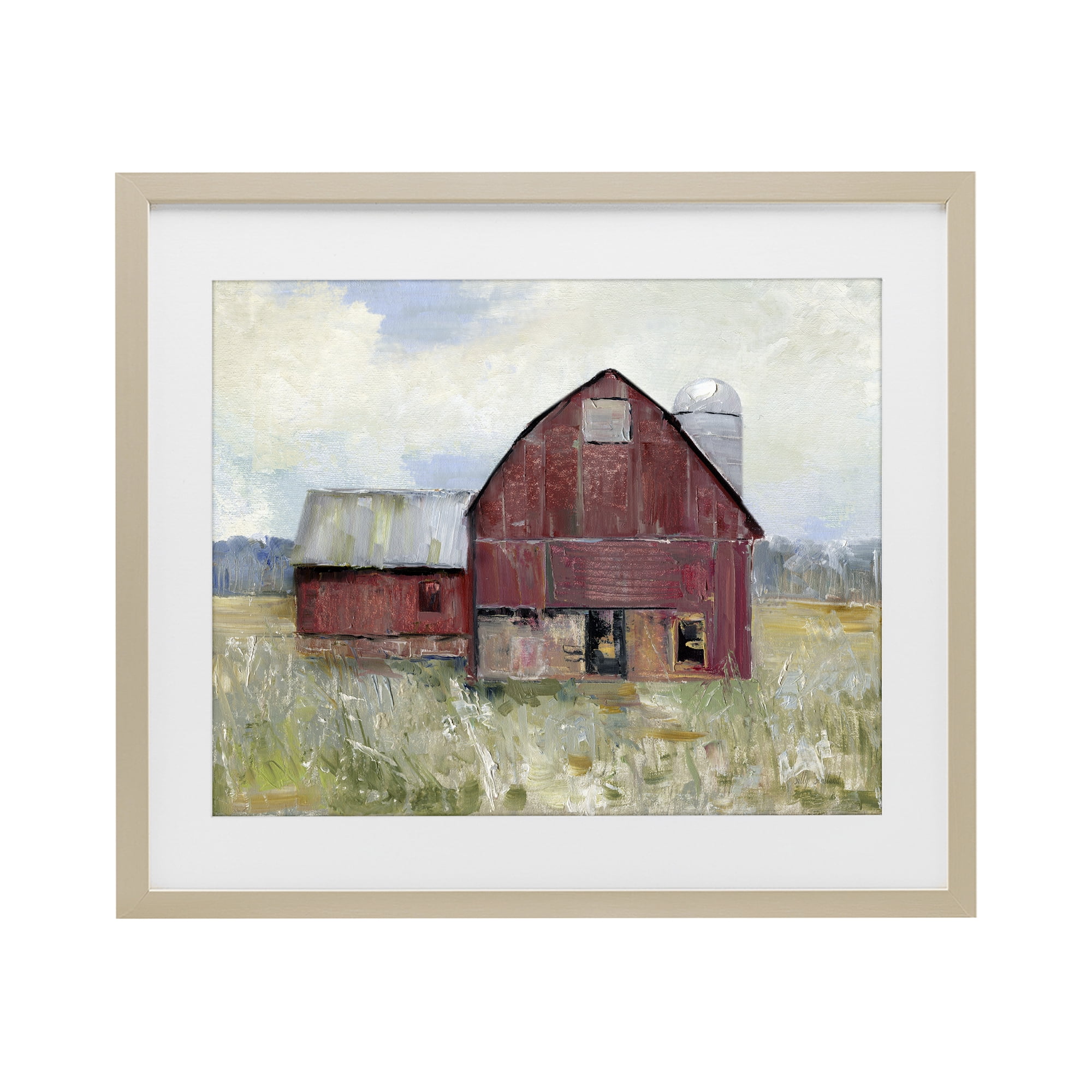 Stupell Industries Red Rugged Barn Birch Framed Print Under Glass ...