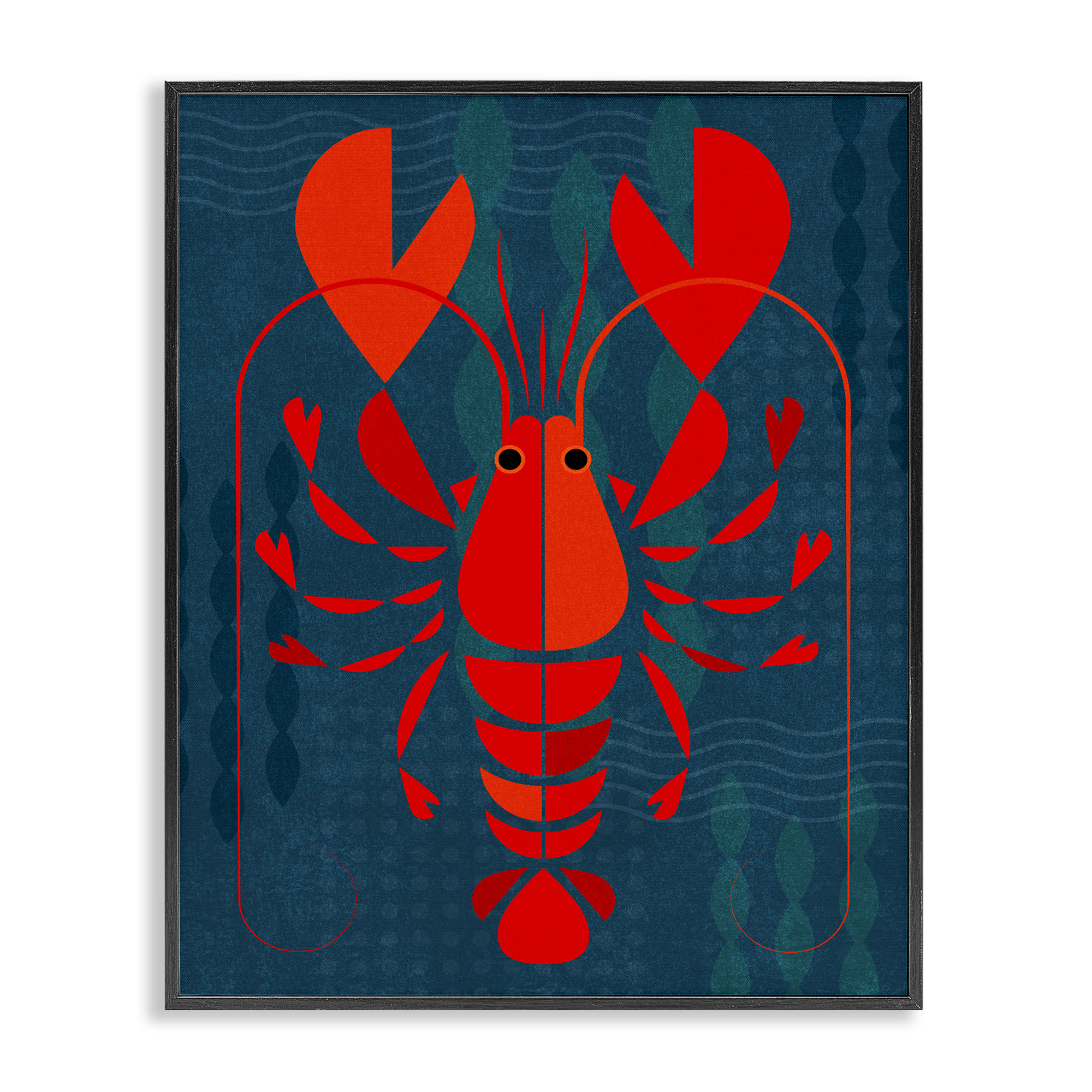 Stupell Industries Red Segmented Lobster Animals Painting Black Framed ...