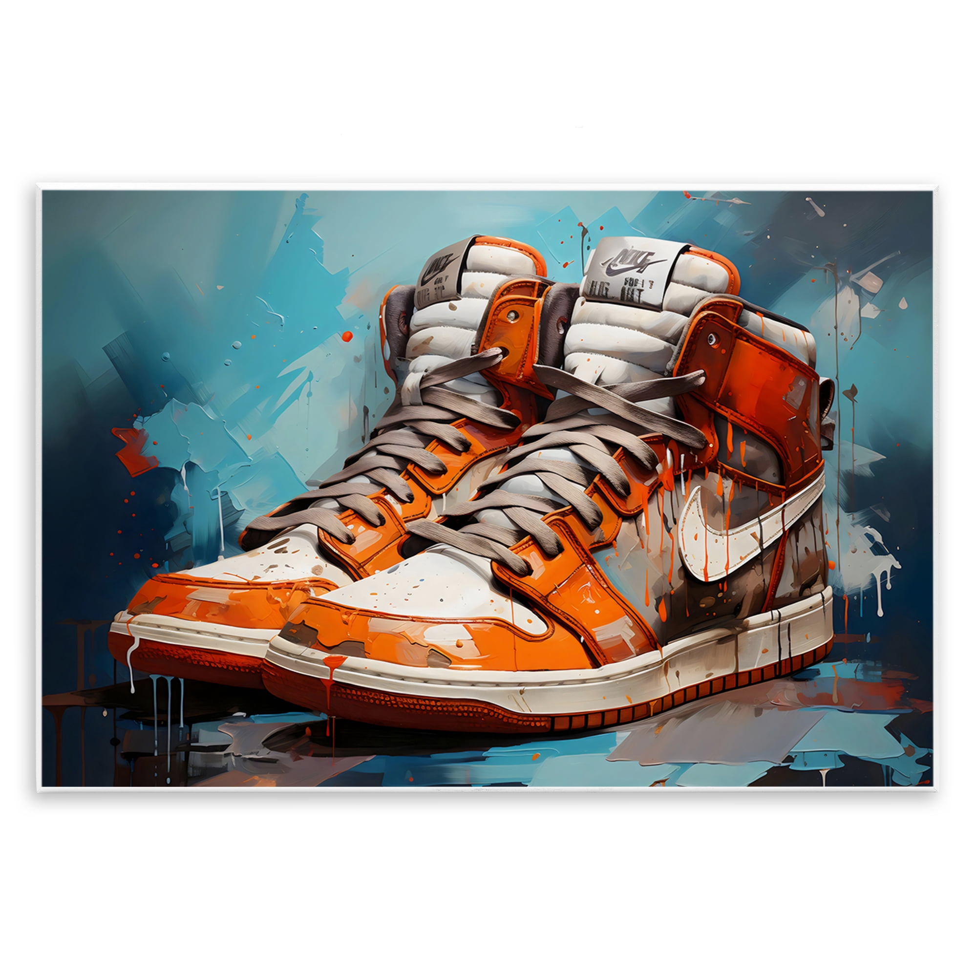 Stupell Industries Red & White Sneakers Splash Wall Plaque Art, design ...
