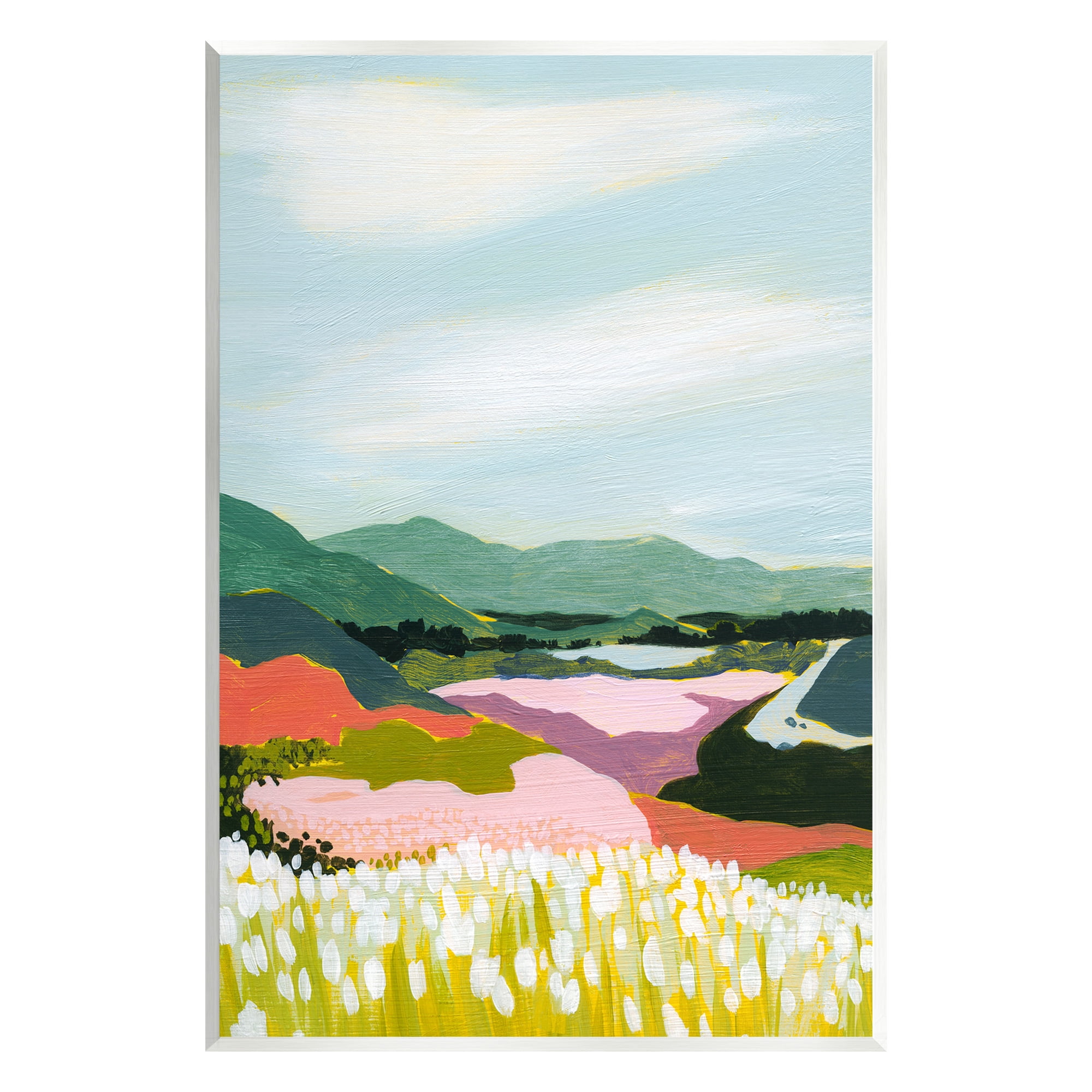 Stupell Industries Reeds & Distant Mountains Landscape Painting ...