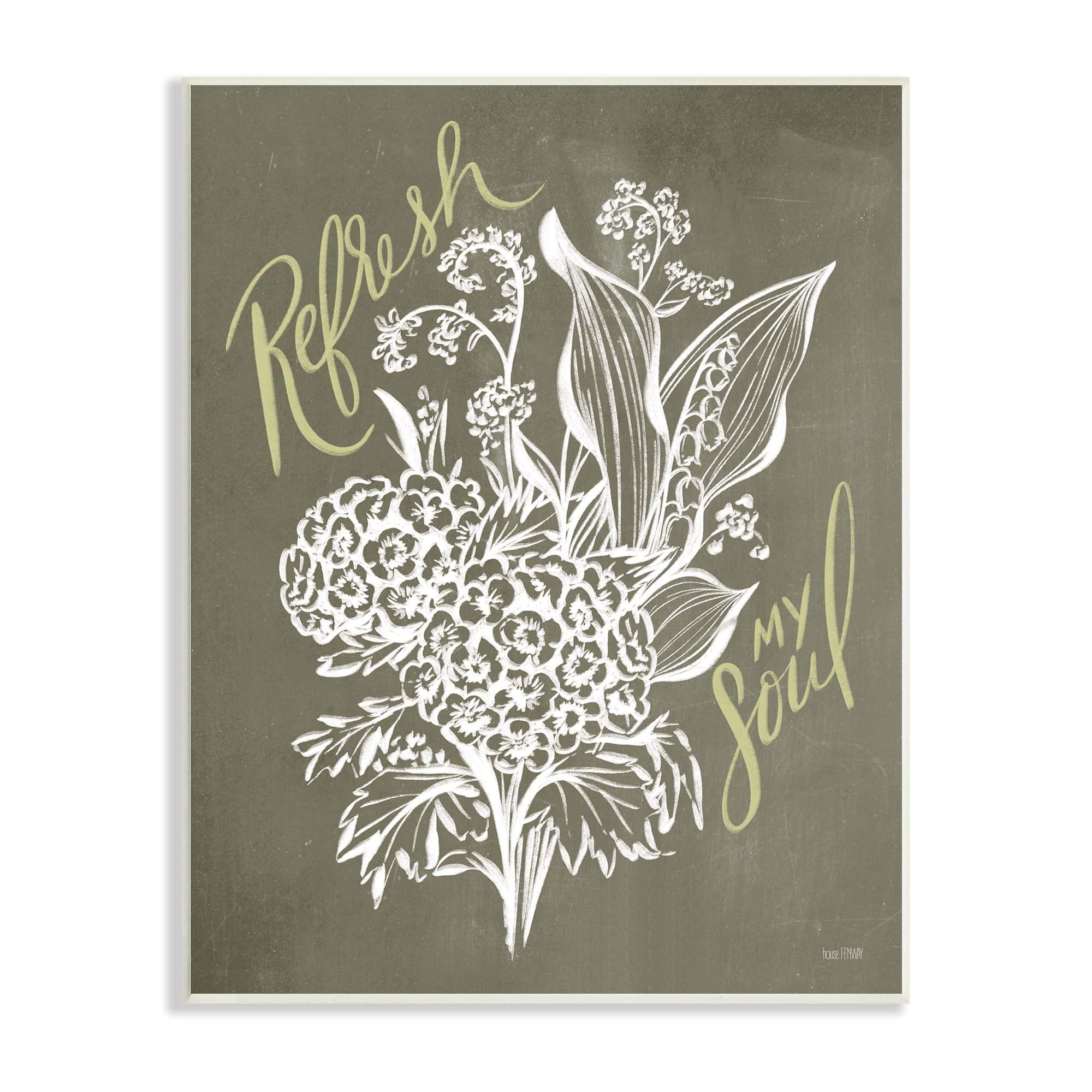 Stupell Industries Refresh My Soul Botanical Flower Leaf Sprouts ...