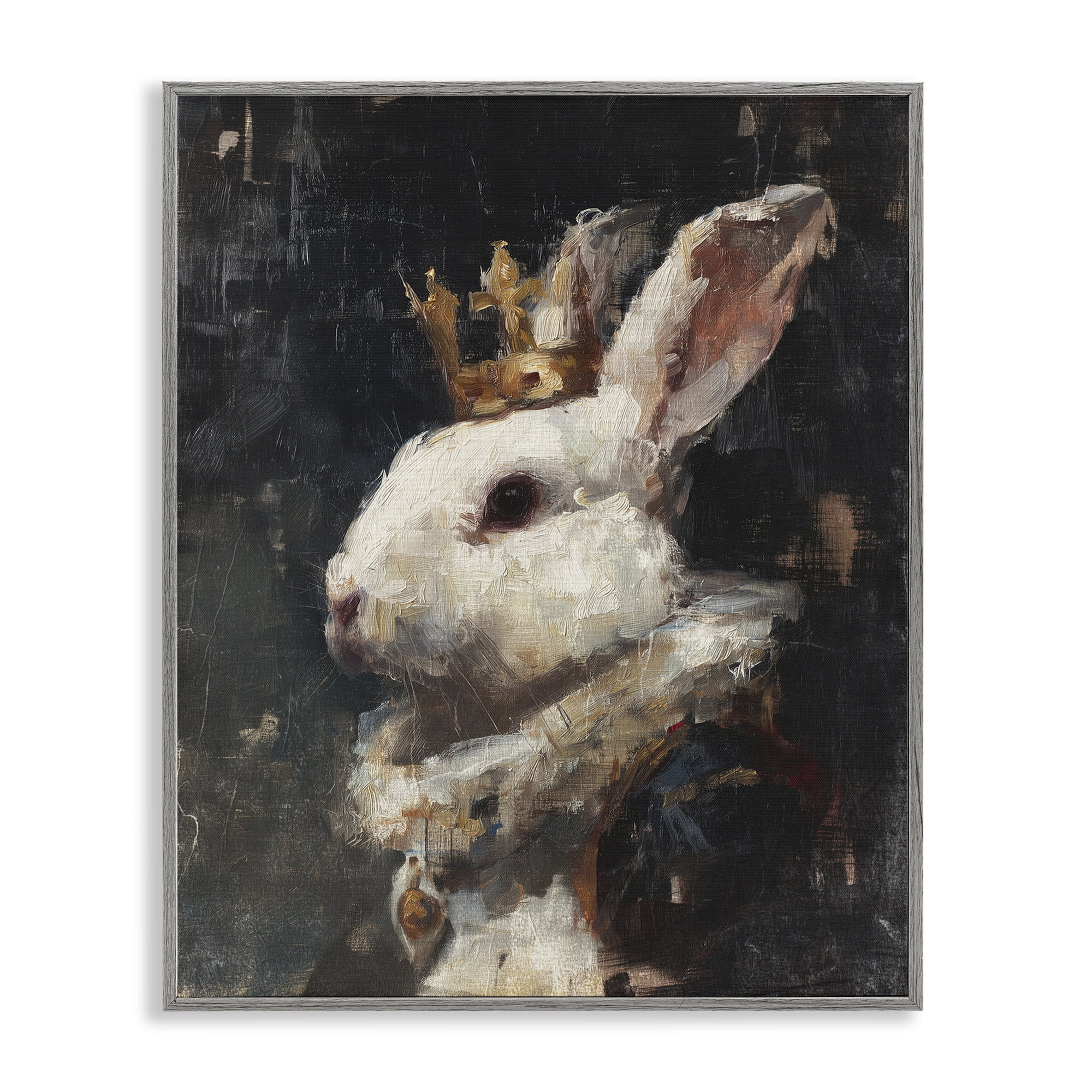 Stupell Industries Regal Monarch Rabbit Gray Framed Giclee Art, design ...