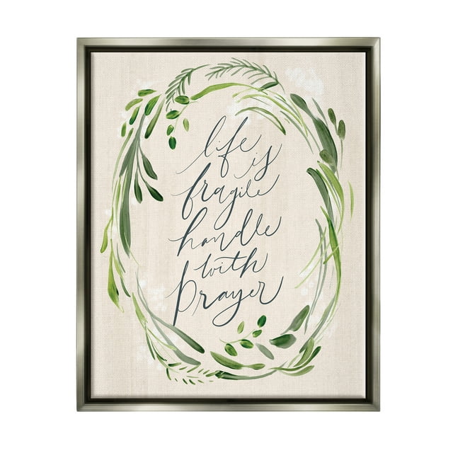 Stupell Industries Religious Prayer Phrase Script Botanical Leaf Border ...