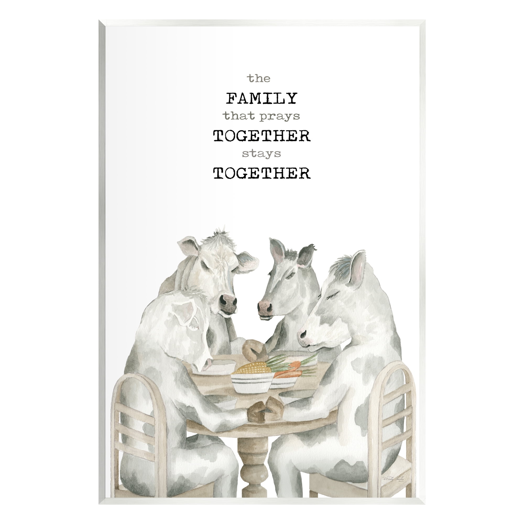 Stupell Industries Religious Praying Cows Animals & Insects Painting ...