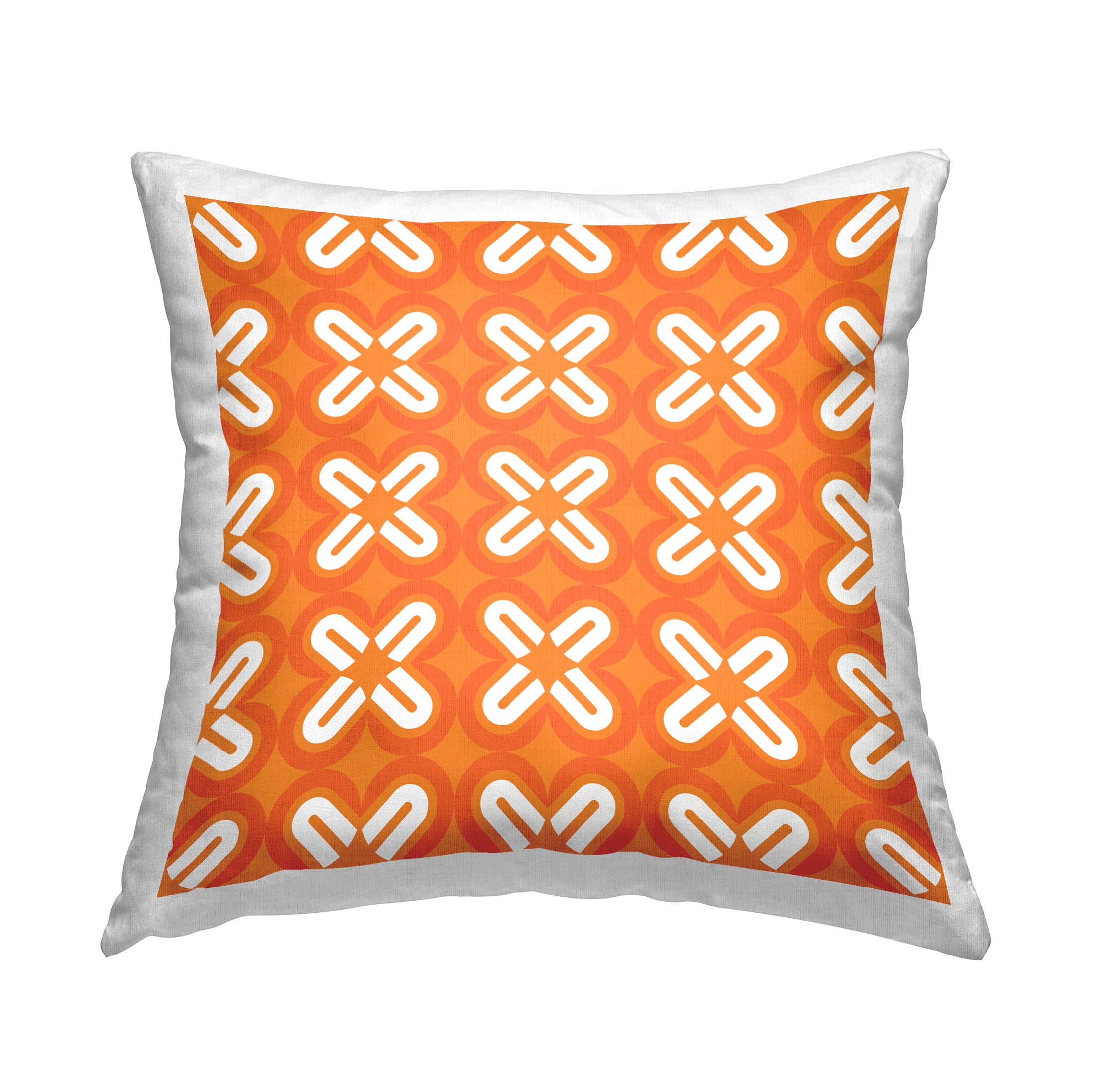 Stupell Industries Repeating Orange Shapes Pattern Printed Throw Pillow ...