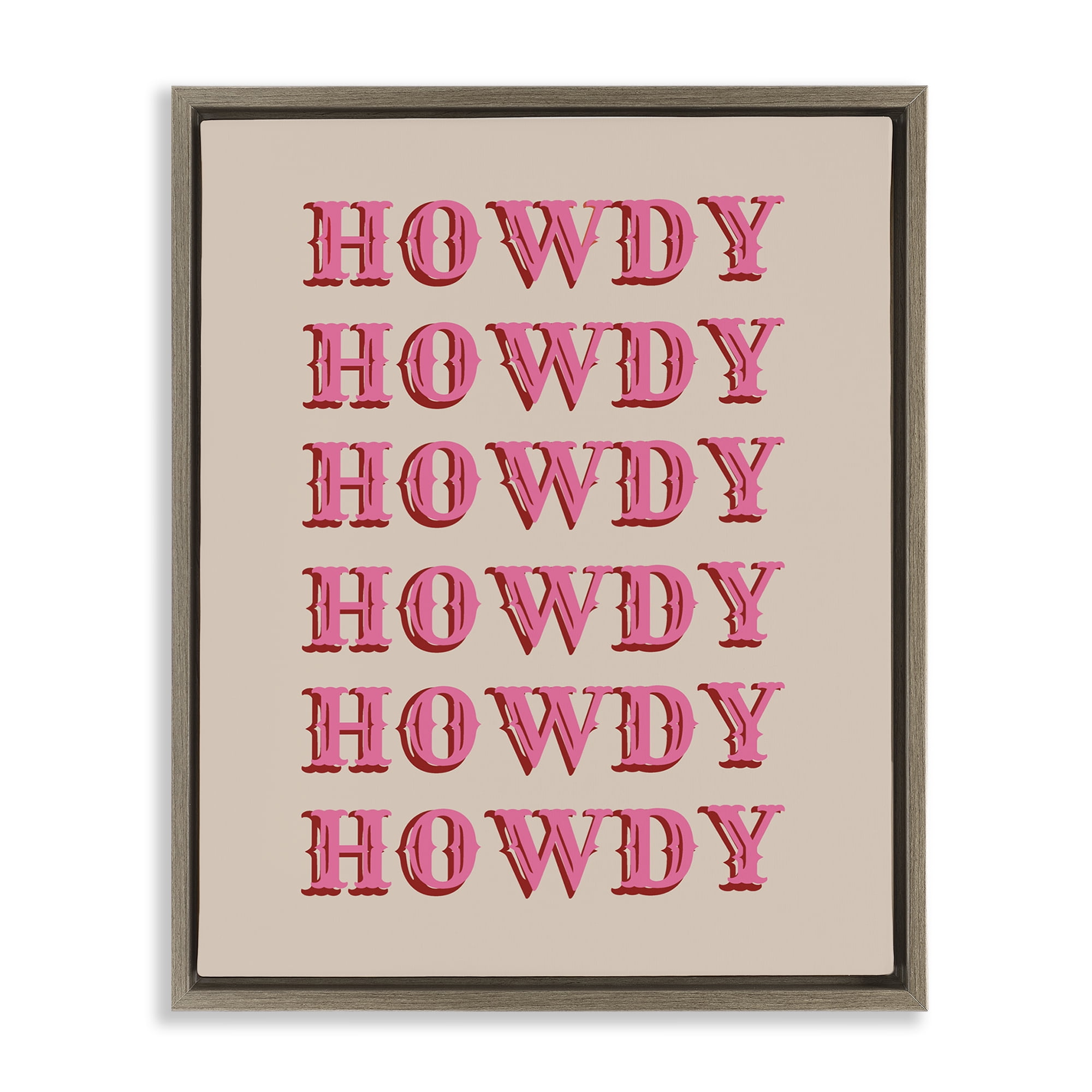 Stupell Industries Repeating Western Howdy Text & Numbers Painting ...