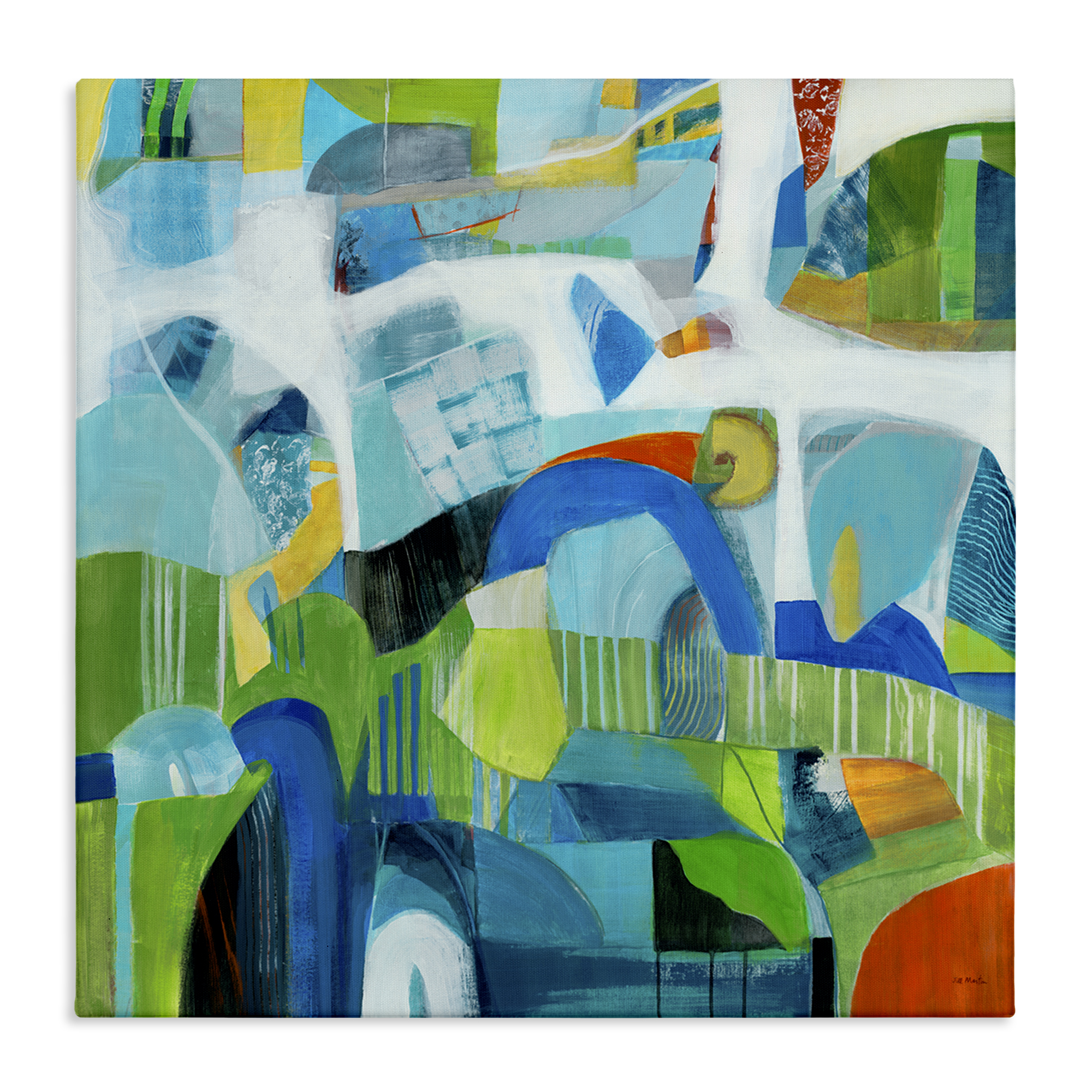 Stupell Industries Restless Bright Shapes Abstract Painting Wrapped ...